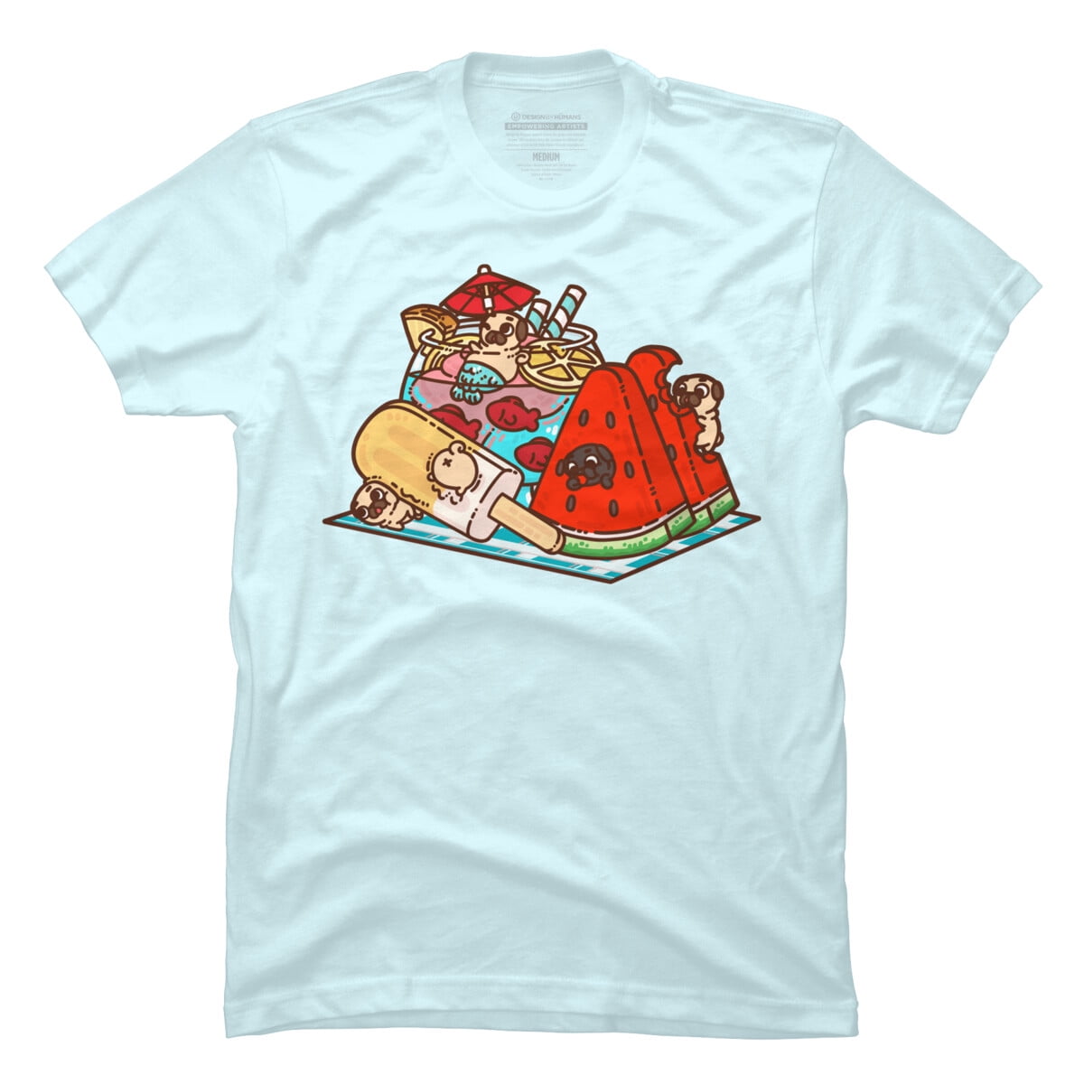 Puglie Beach Party Mens Light Blue Graphic Tee - Design By Humans S ...