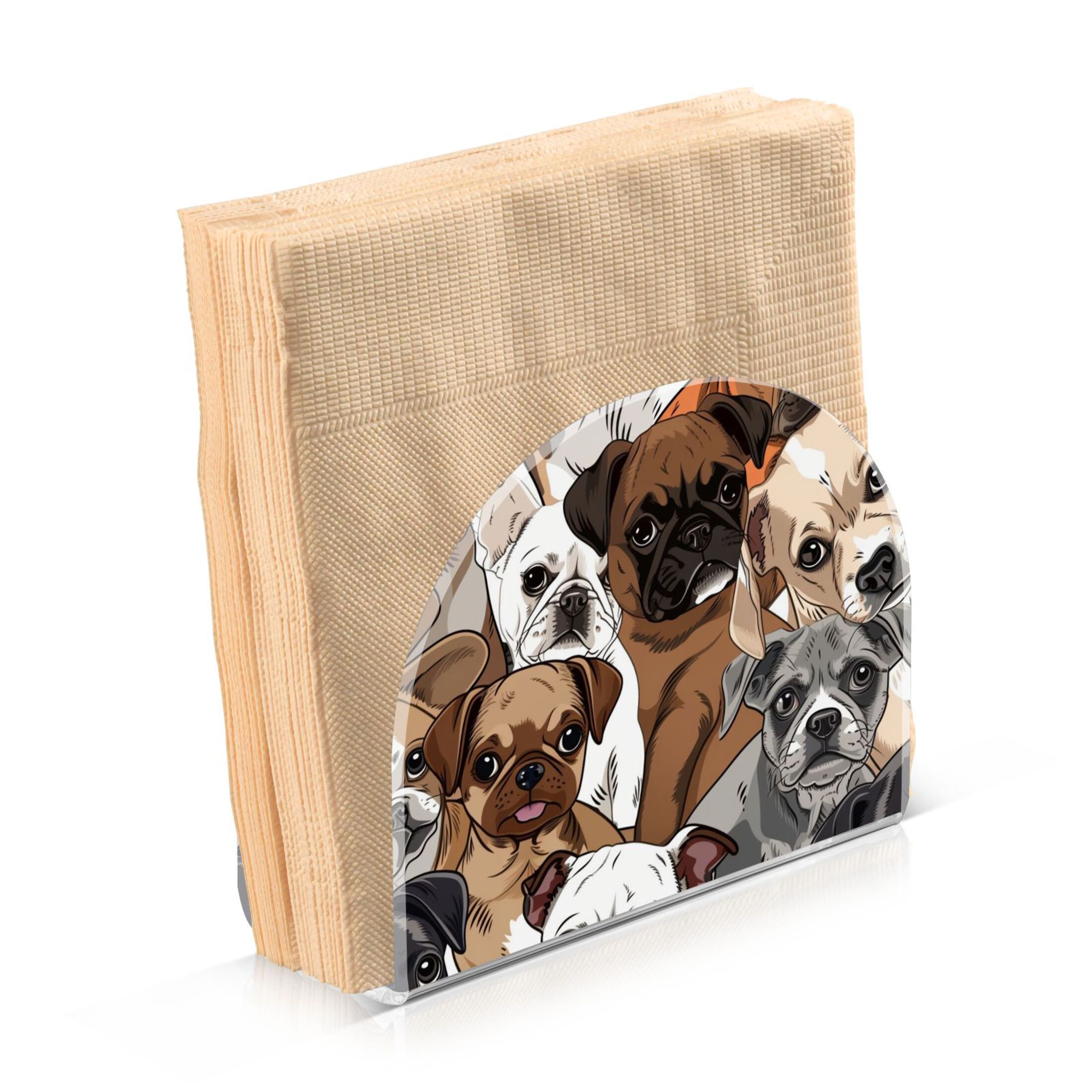 Pugs Dog and French Bulldogs Napkin Holder for Table 2 Pcs Acrylic ...