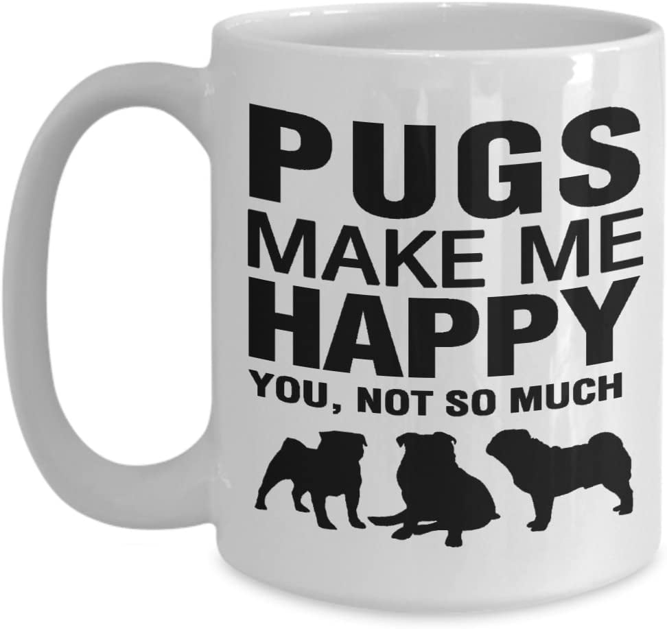 Pugs Make Me Happy - White V2 Mug - Walmart.com