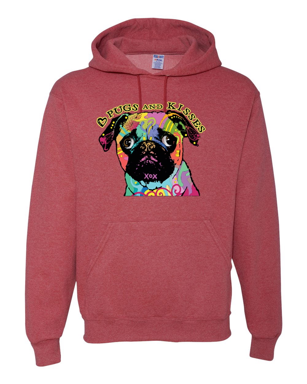Pugs and Kisses Cute Dog Neon Rainbow Pug Dog Lover Unisex Graphic ...