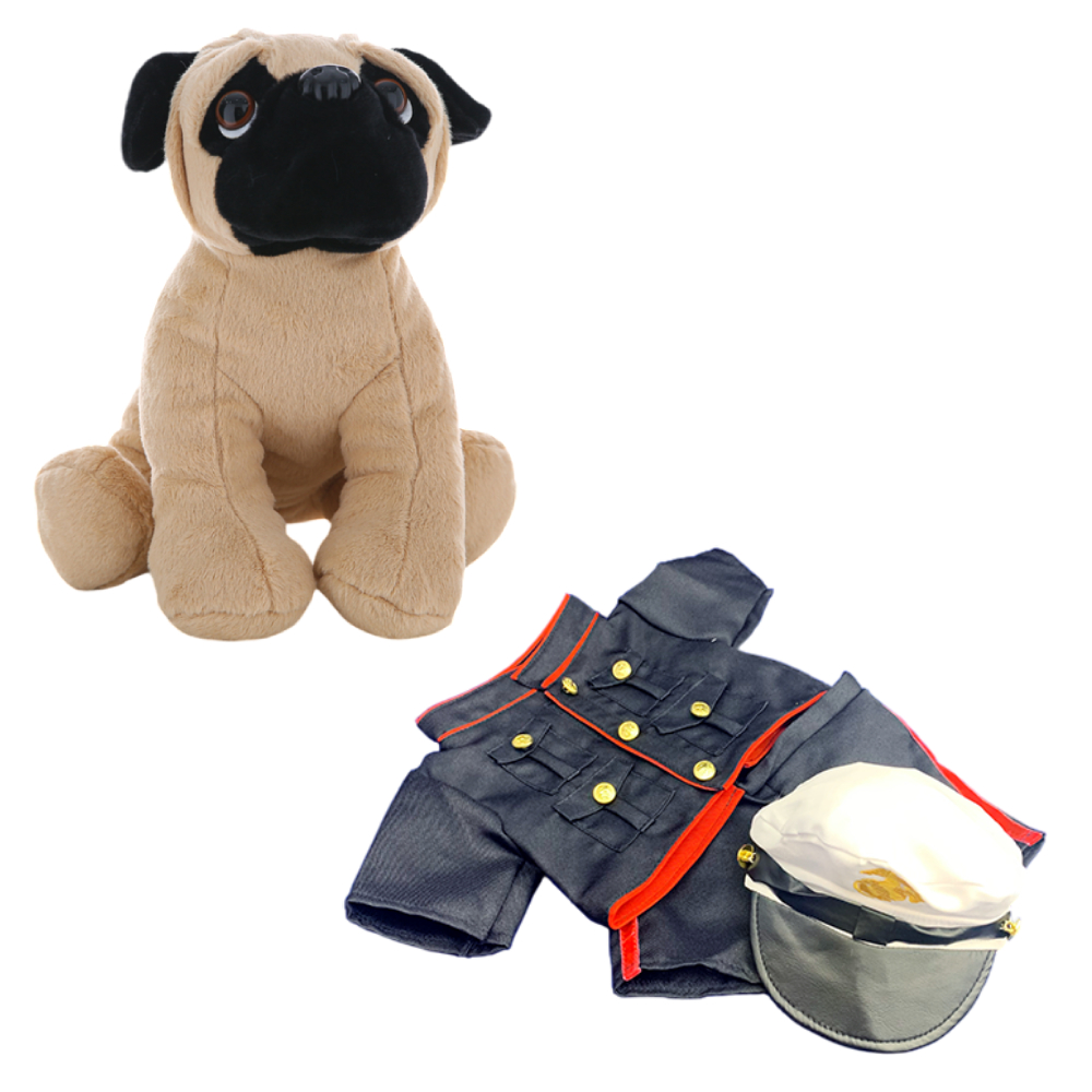 Pugsley the Pug With 16 Inch Marines Outfit – Adorable Plush Toy ...