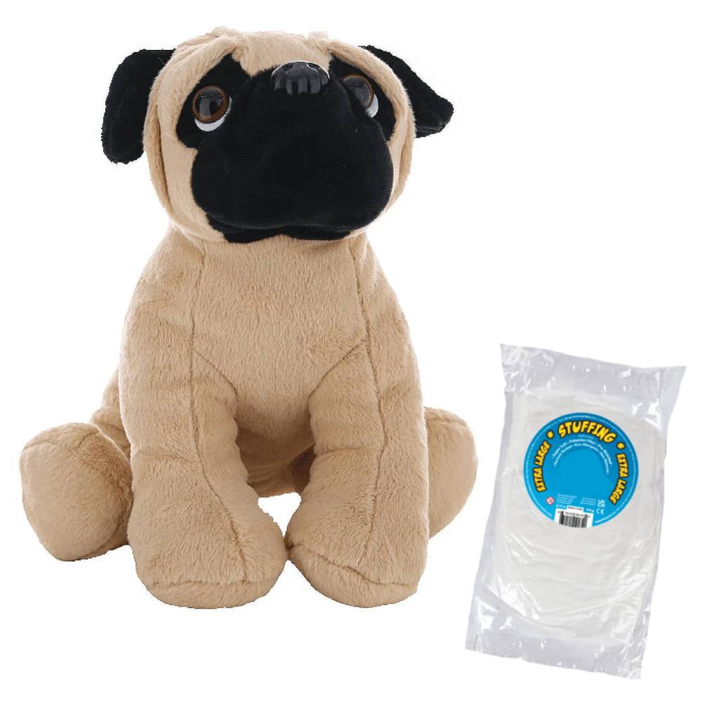 Plush Gear Pugsley The Pug 16" Plush Toy with Pre-Mulched Fiber DIY ...