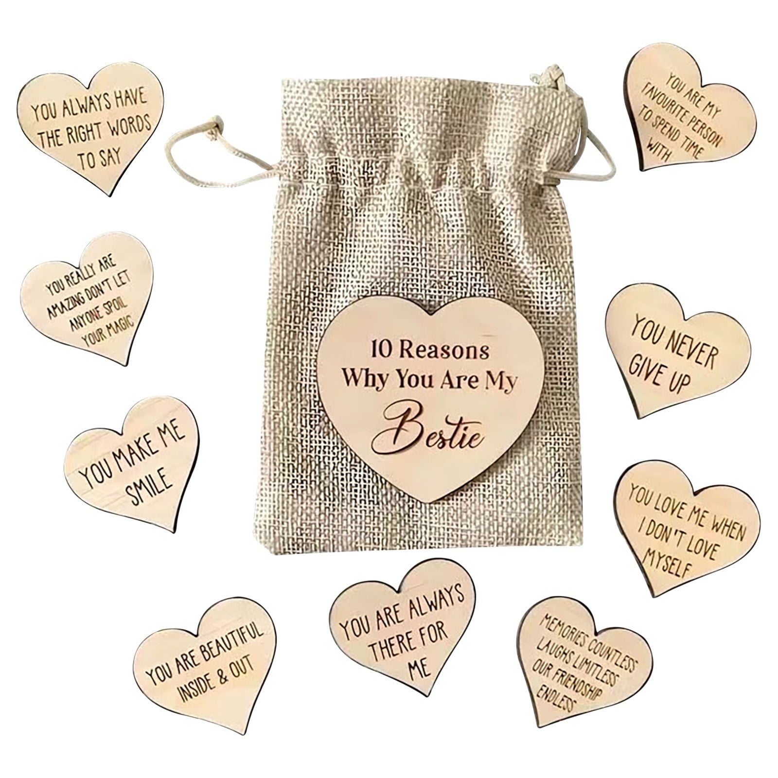 Puhuiying 10 Reasons Why You Are My Friend Gift Bag Set - Unique Sanded ...