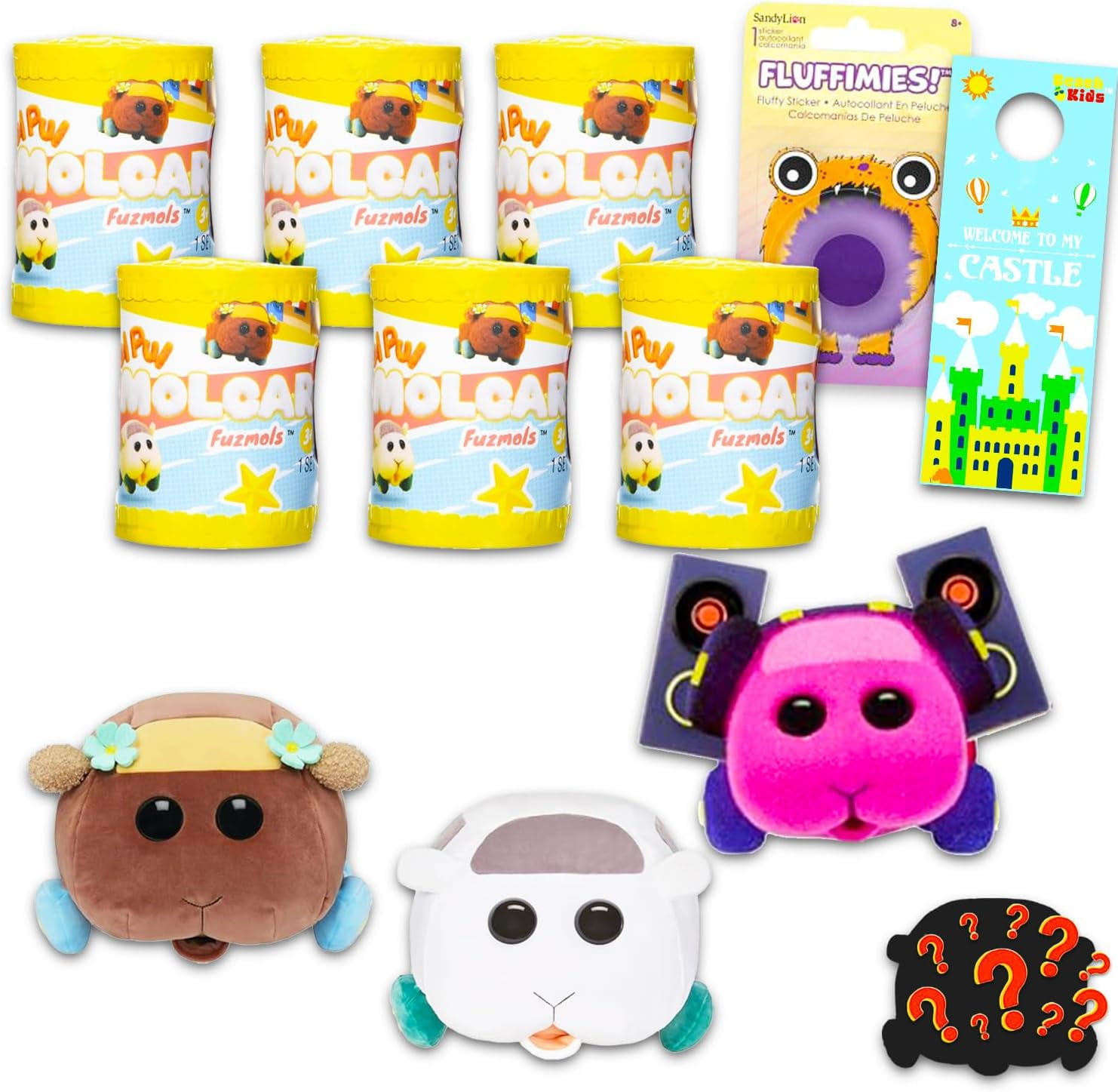 Pui Pui Molcar Plush Blind Box 6 Pack - Bundle with 6 Fuzmols Flocked ...