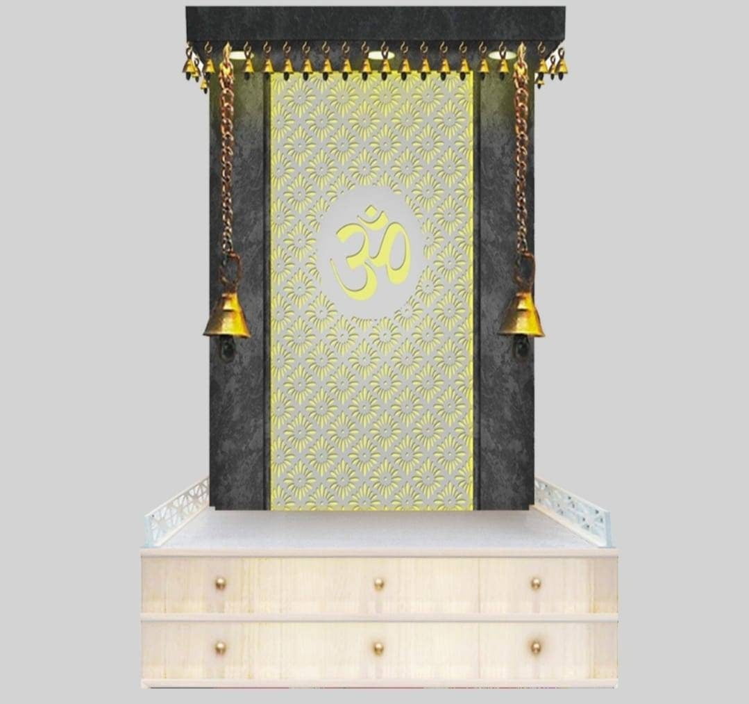 Puja Mandir / Wooden Large Temple With LED Lights For Home And Office ...