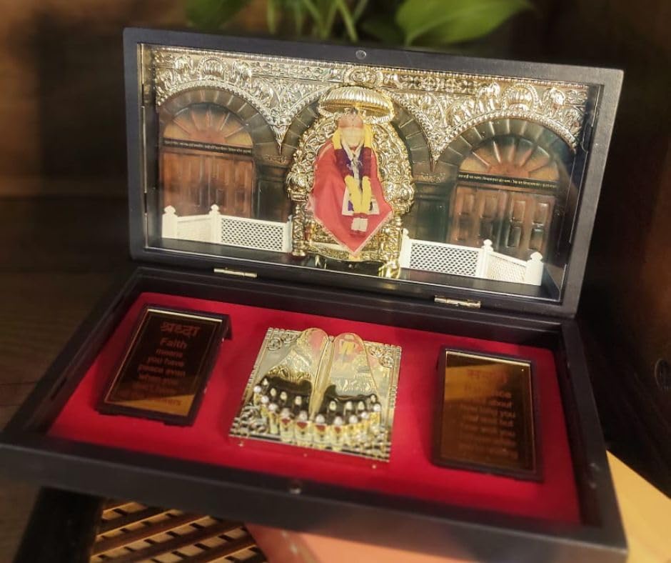 PujaCraft Shirdi Sai Baba Gift Box Paduka Gift Box Width 22cm Height ...