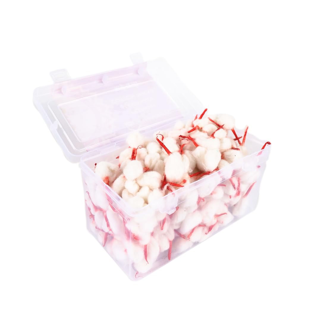 Pujahome Kesar Cotton Wicks for Puja GOL Batti with Red Tip 500 Pieces ...