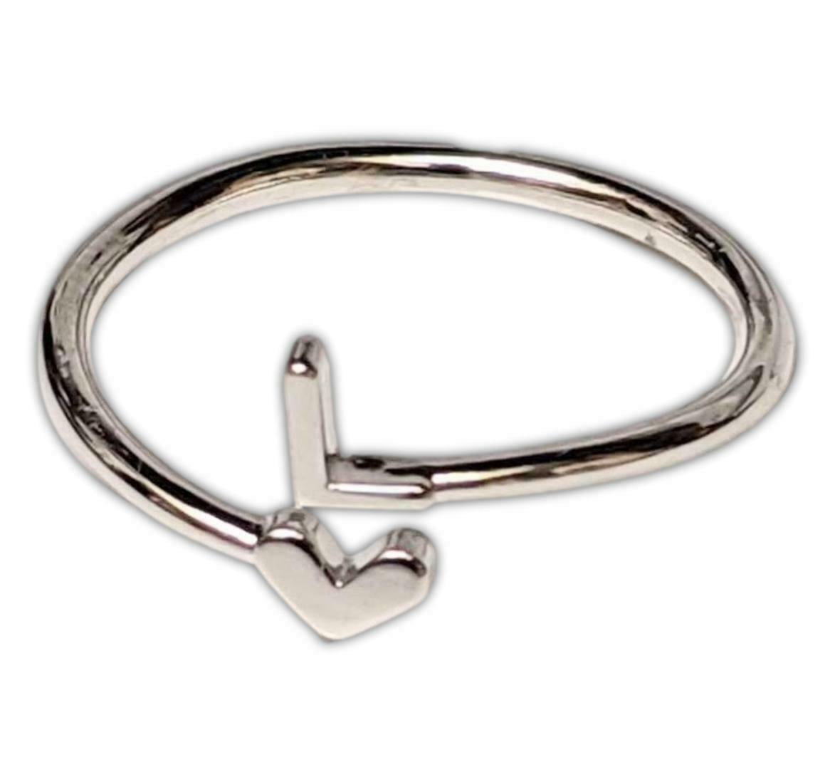 Puka Creations Fashion Metal Heart Ring - MONOGRAM INITIAL Letter L ...