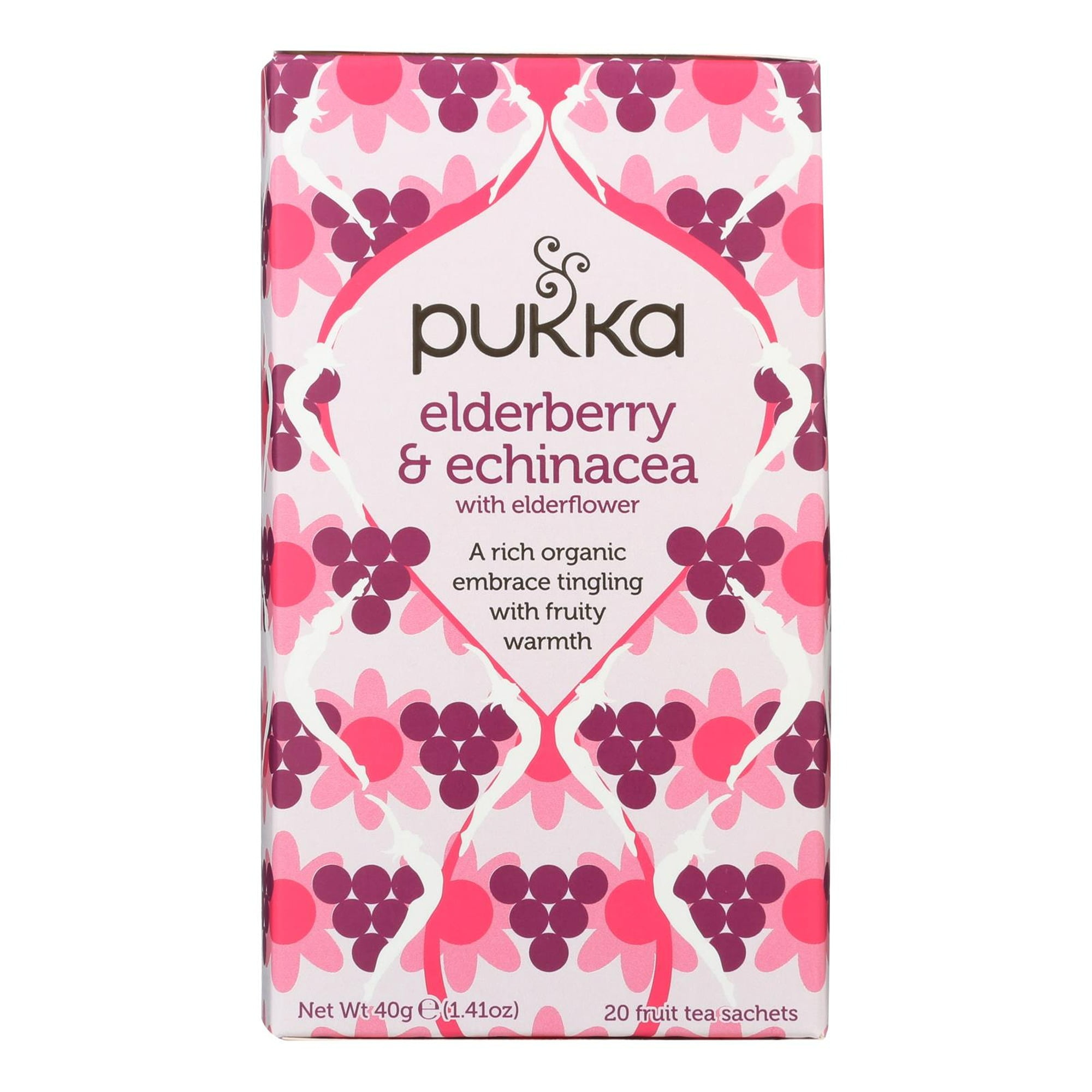 Pukka Herbs Organic Elderberry and Echinacea Herbal Tea Bags, 20 Ct ...