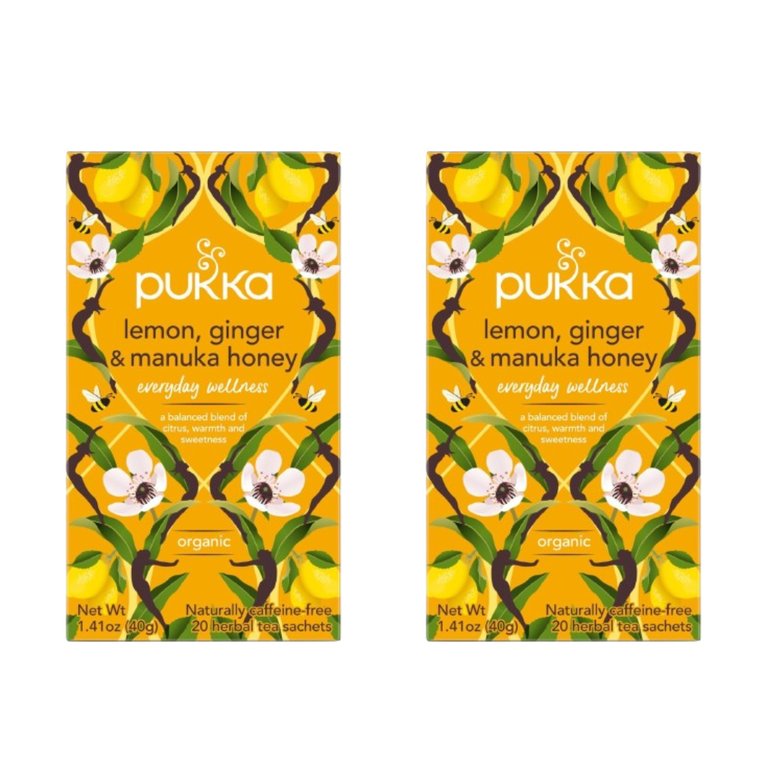 Pukka Herbs Organic Lemon, Ginger & Manuka Honey Herbal Tea, Immune ...