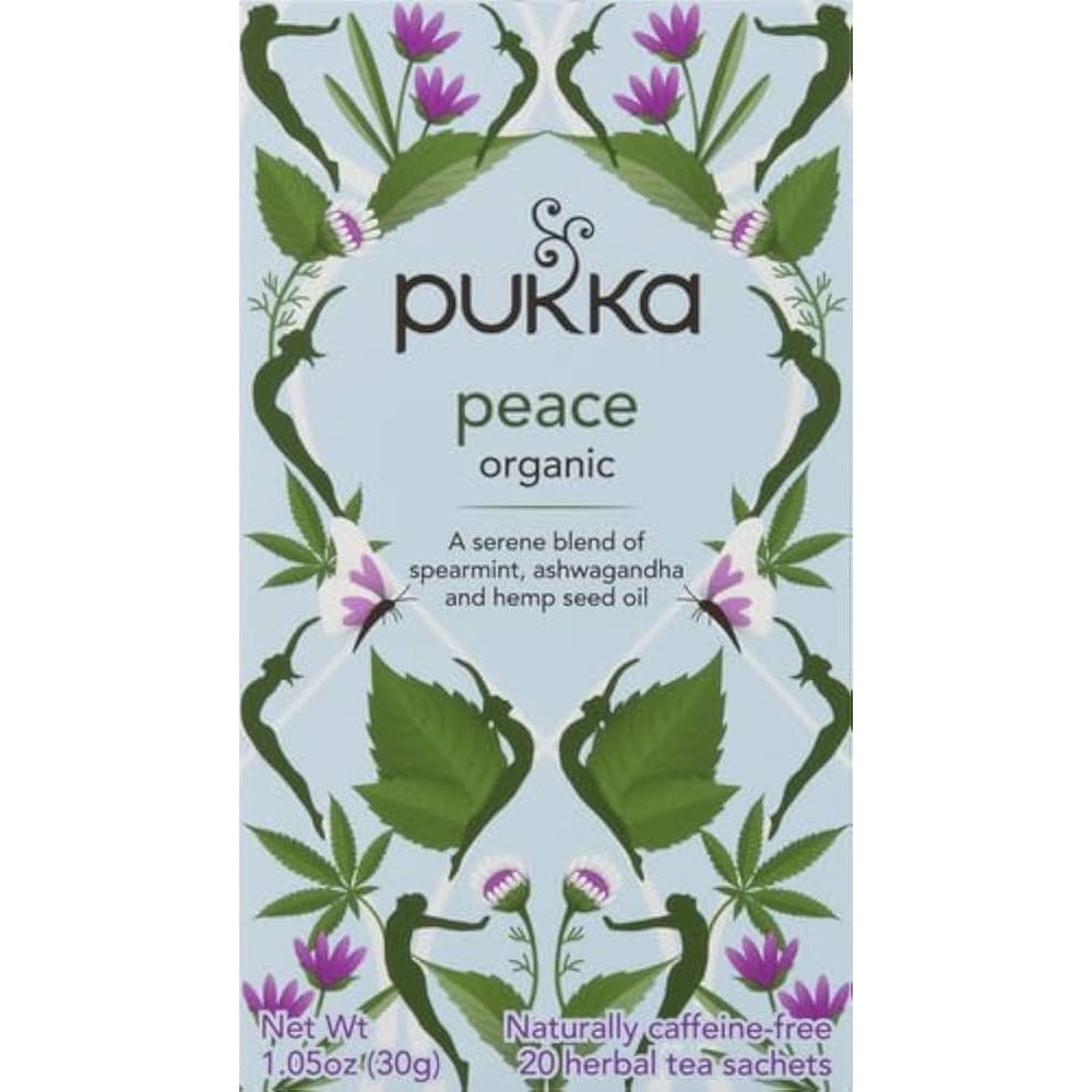 Pukka Herbs Organic Herbal Tea, Peace, Caffeine-Free, 20 Sachets, 1.05 ...