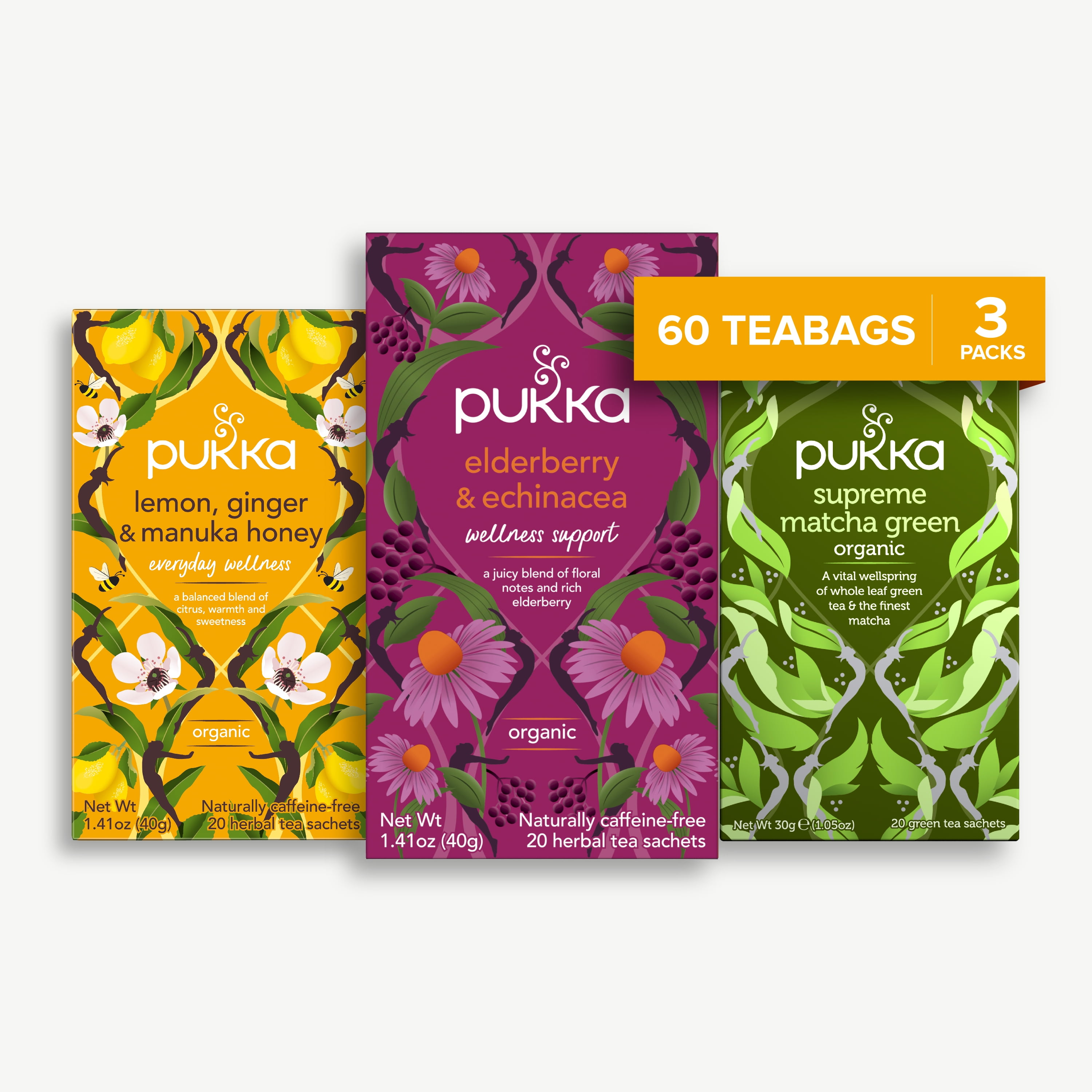 Pukka Organic Flavored Tea Three Variety Bundle, (1) Each: Supreme ...