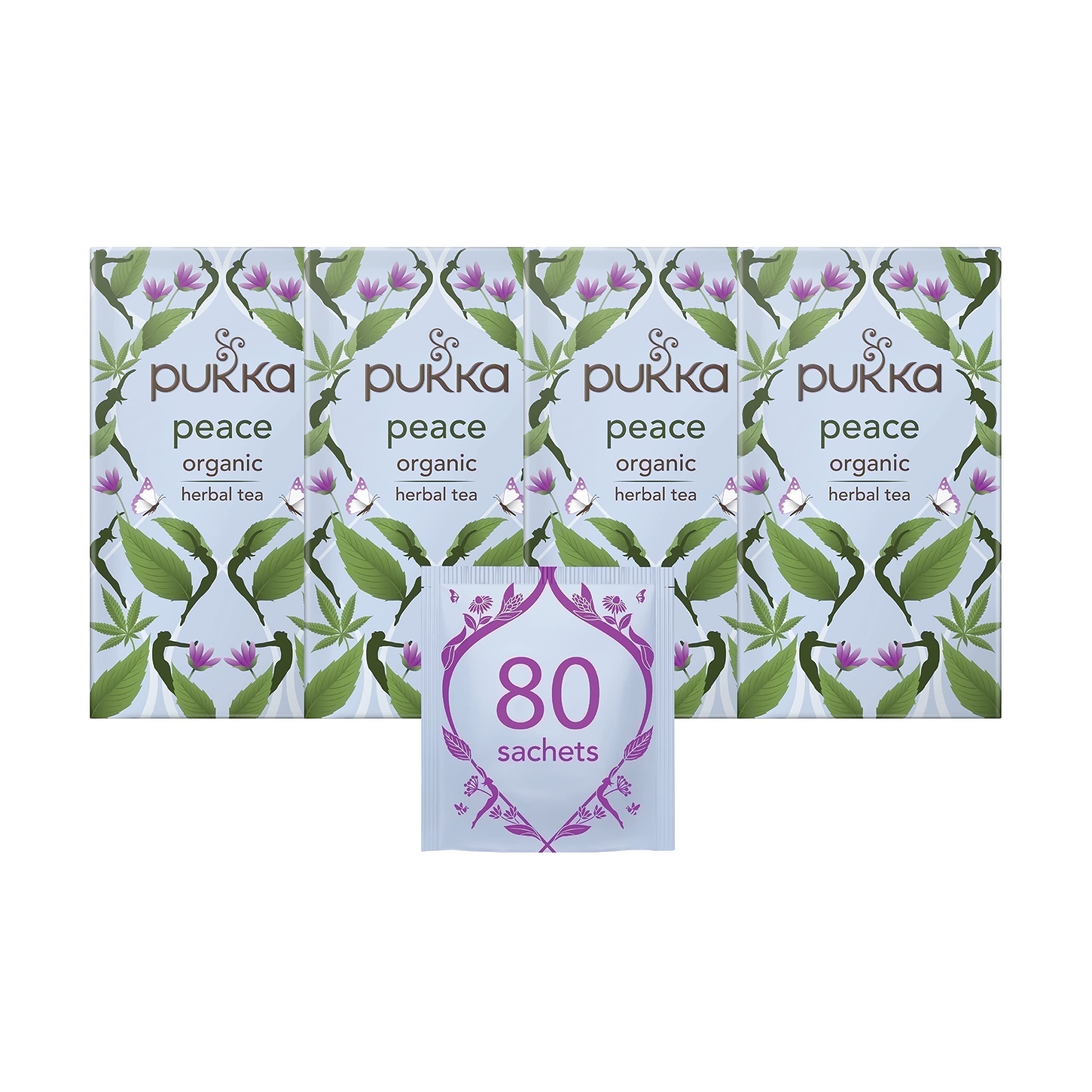 Pukka Organic Tea Bags, Peace Herbal Tea with Spearmint, Ashwagandha, Perfect for Balanced ...