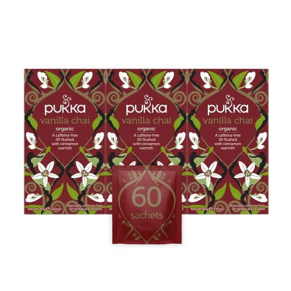 Pukka Organic Tea Bags, Vanilla Chai Herbal Tea with Cinnamon & Cardamom, Perfect Caffeine-free ...