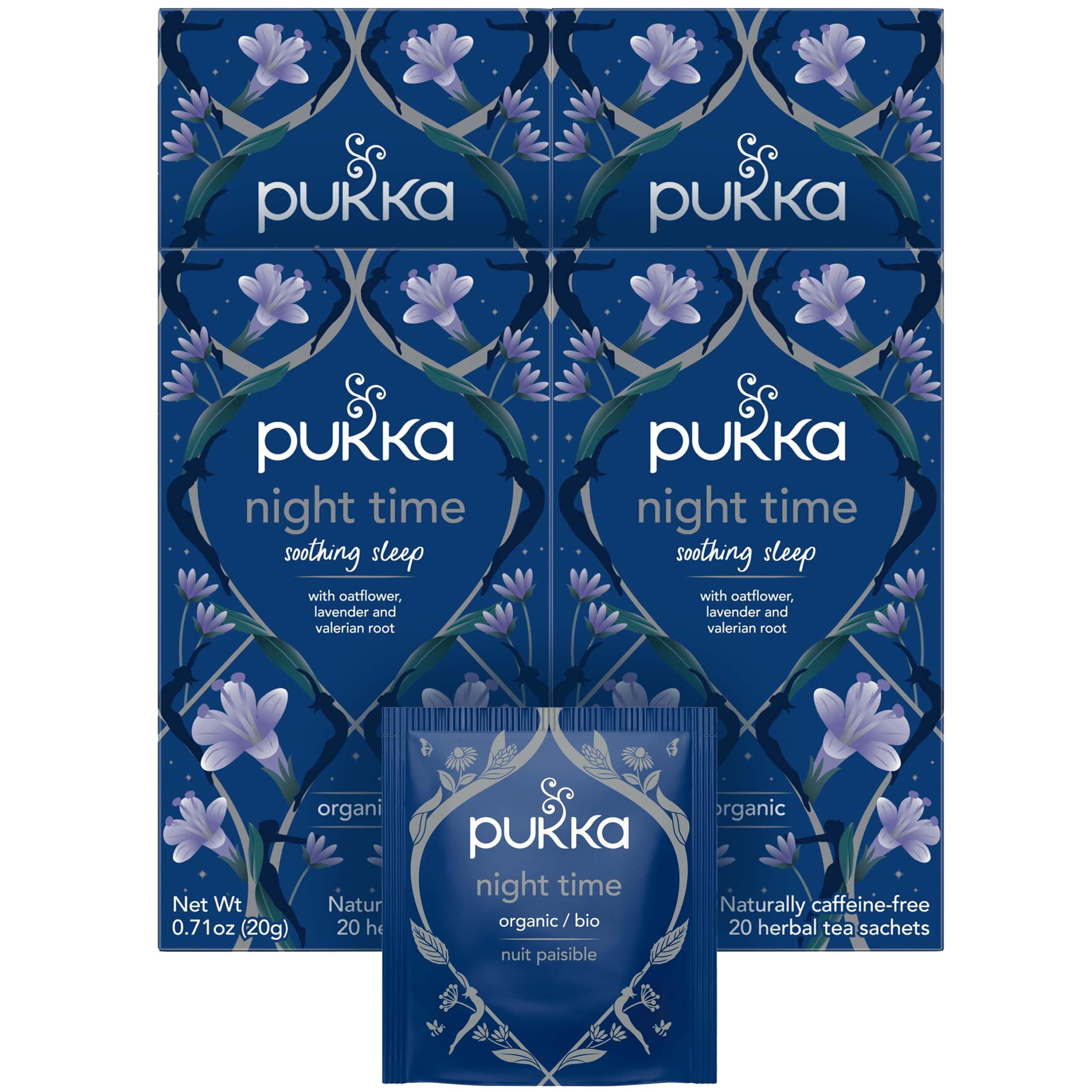 Pukka Organic Night Time Herbal Tea, Chamomile & Lavender, 20 Count (Pack of 4) – Perfect for ...