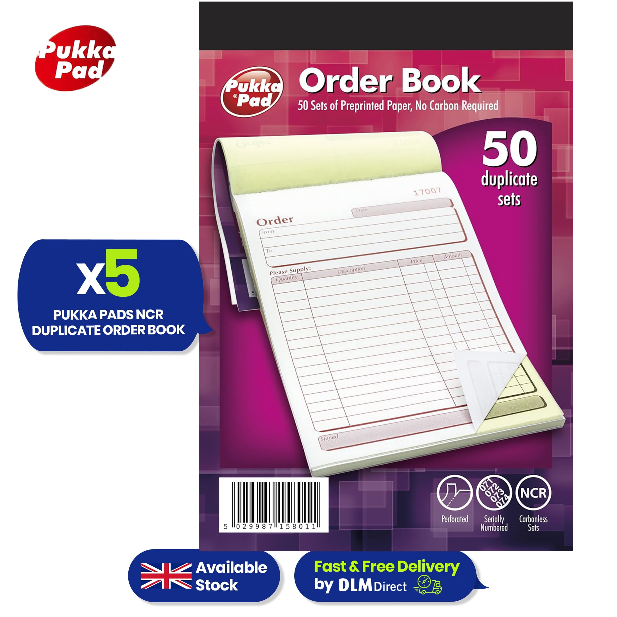 Pukka Pad Order Book Carbonless Paper NCR Order Pad Tear Off Pages ...