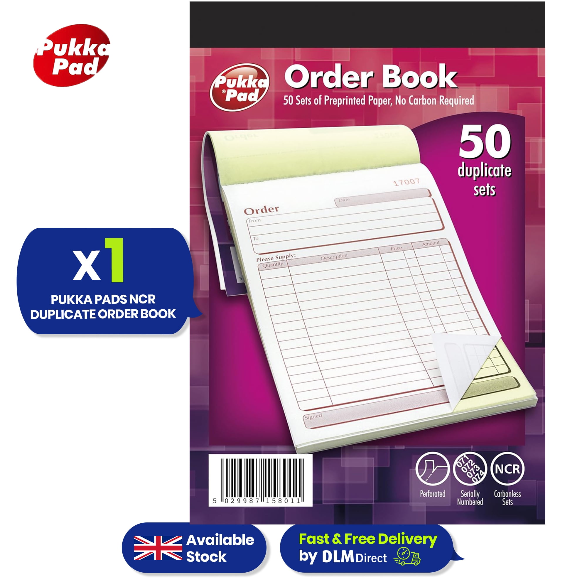 Pukka Pad Order Book Carbonless Paper NCR Order Pad Tear Off Pages ...