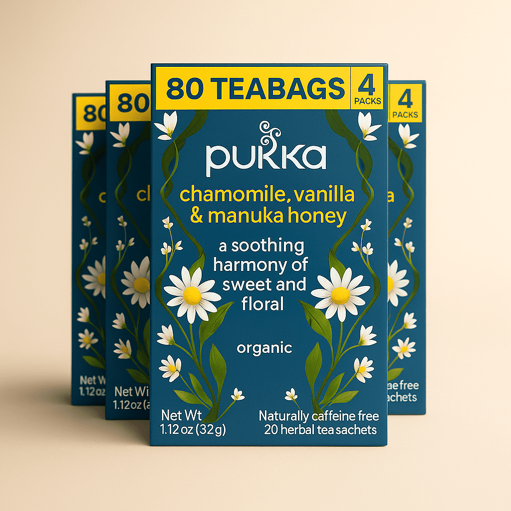 Pukka Organic Herbal Tea, Chamomile, Vanilla & Manuka Honey, Caffeine-Free, Calming Blend, 20ct ...