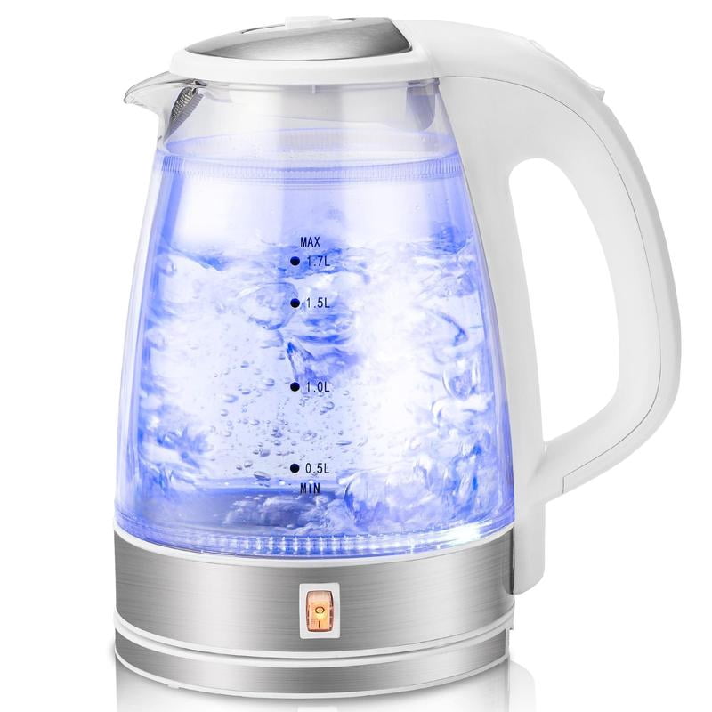 Pukomc 1.7L/1500W Fast Brewing Tea Kettle Electric Kettle, Glass Kettle ...