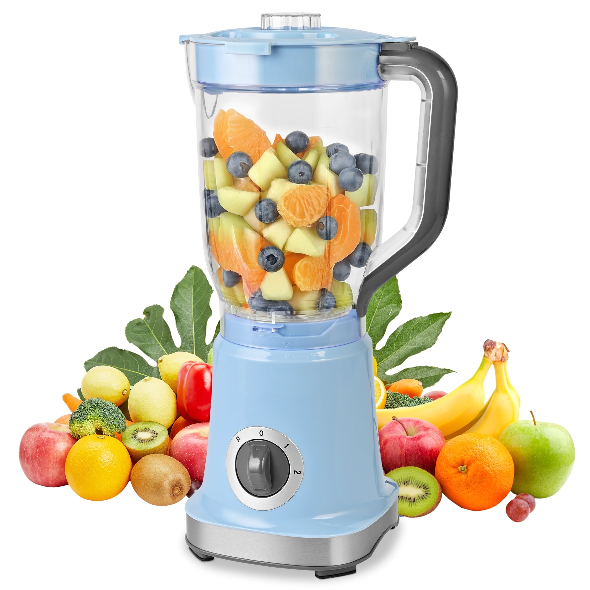 Pukomc 61Oz Blender for Smoothies, 500W Countertop Blender, 4 Stainless ...