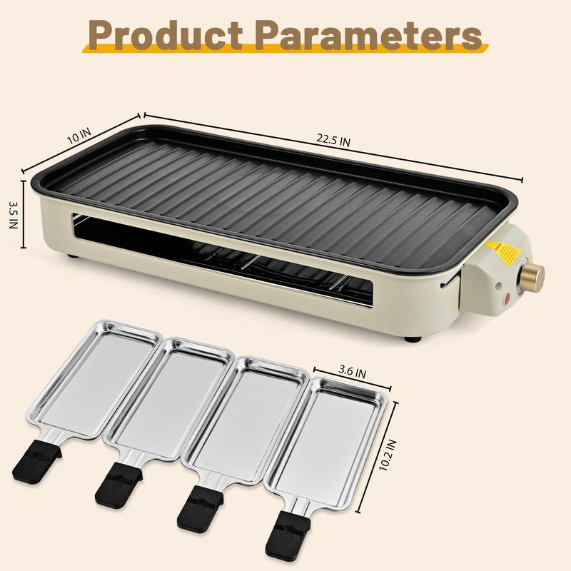 Pukomc Indoor Smokeless Grill, Non-Stick Cooking Removable Plate, 1500W ...