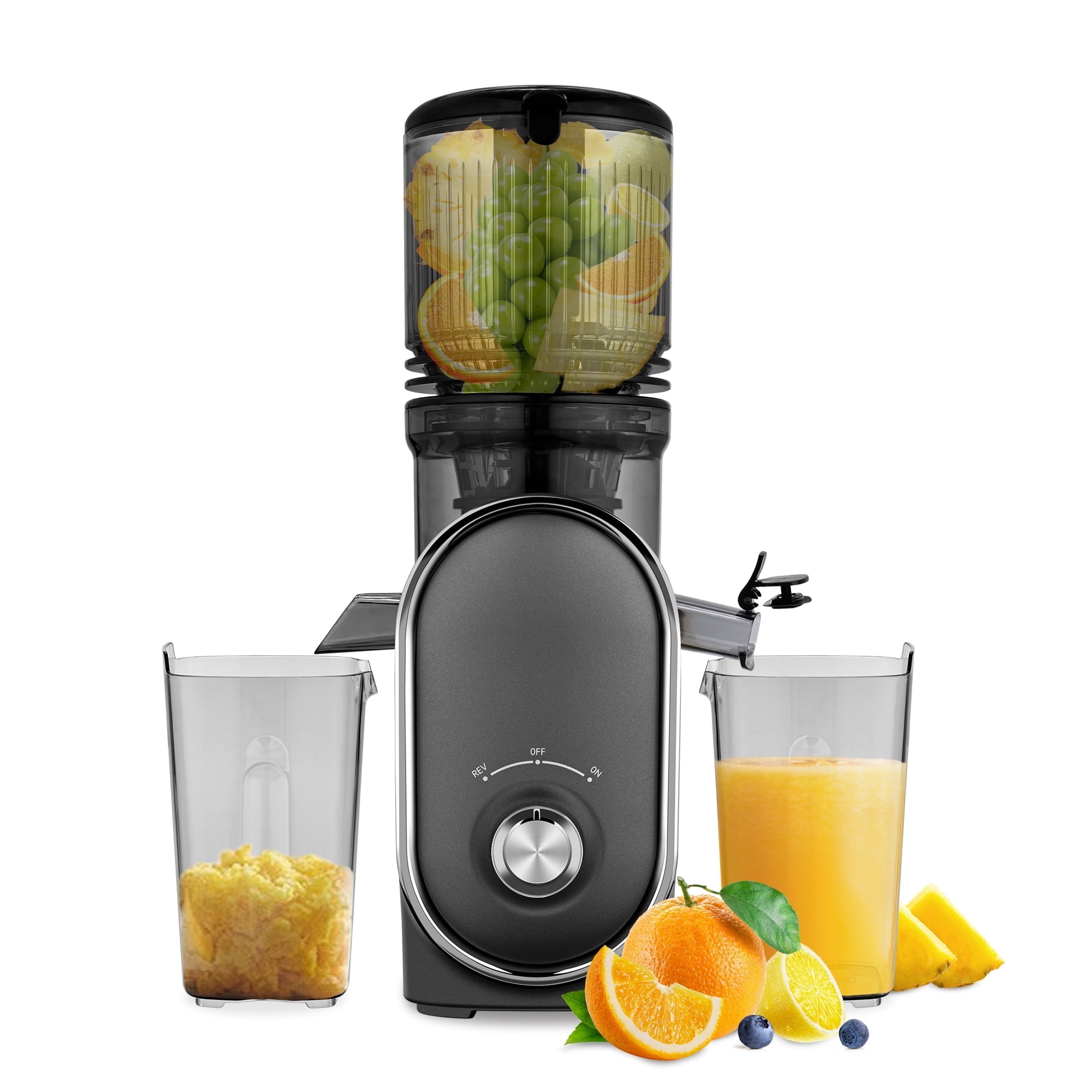 Pukomc Slow Juicer - 300W Cold Press Juicer with 5.3" Wide Chute, One ...