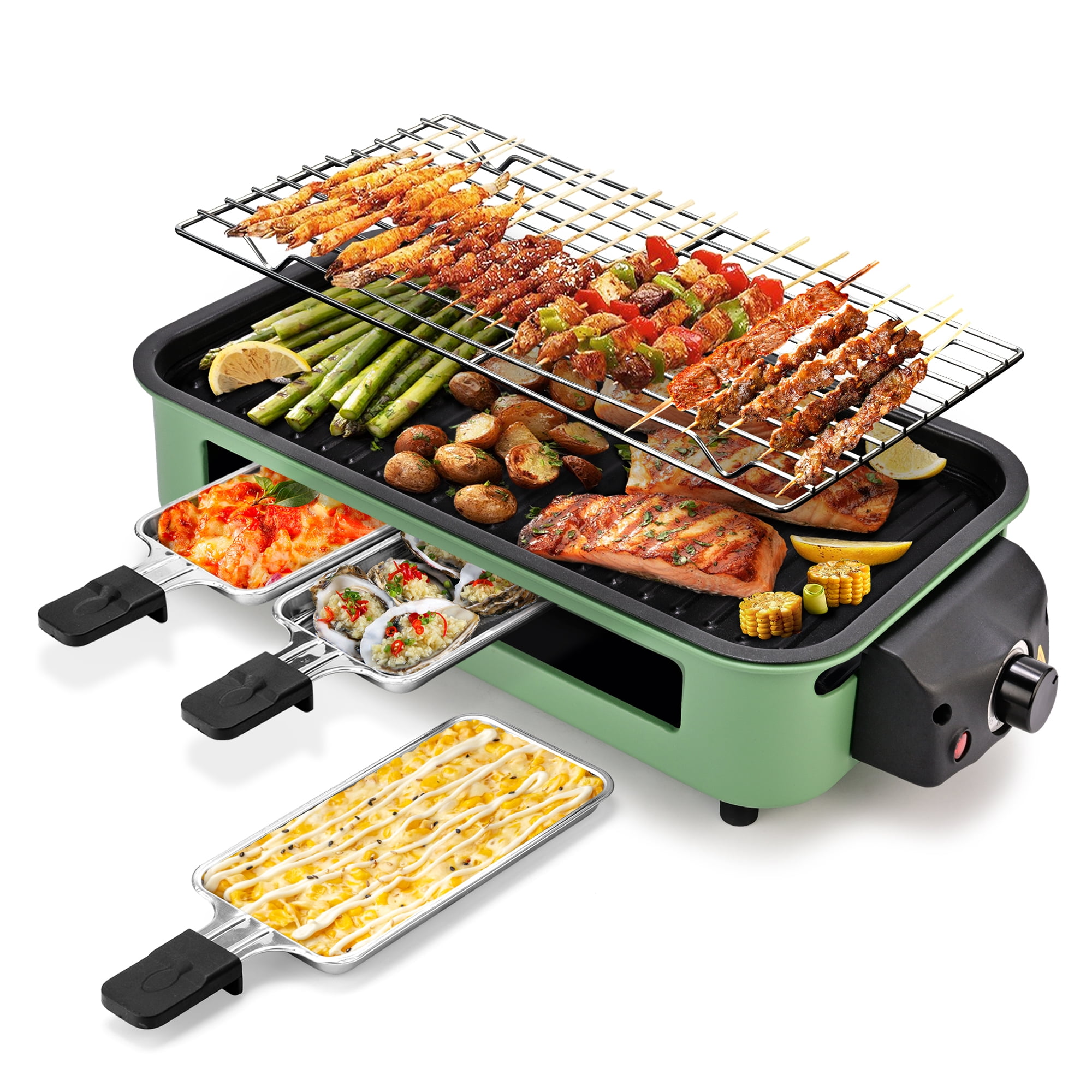 Pukomc Smokeless Electric Indoor Grill: Portable Korean BBQ with ...