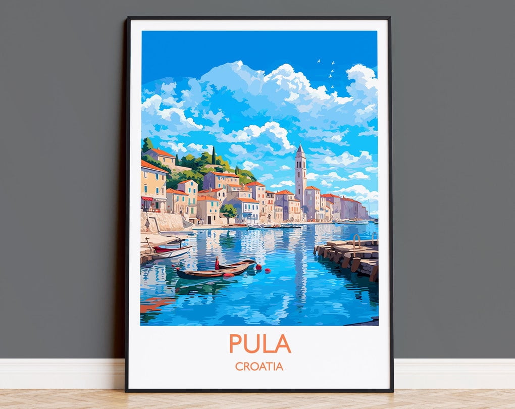 Pula Travel Print, Travel Poster Of Pula, Croatia, Pula Art, Croatia ...