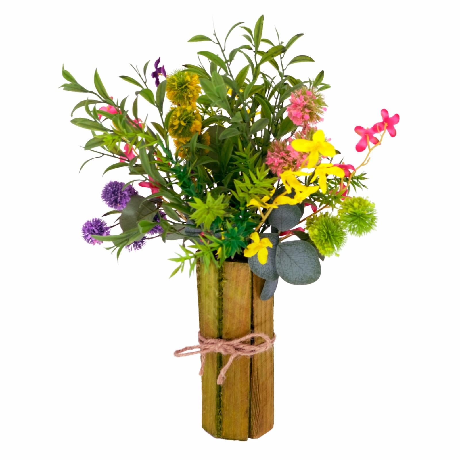 Puleo International 16 in. Artificial Spring Flower Bouquet, Multicolor ...