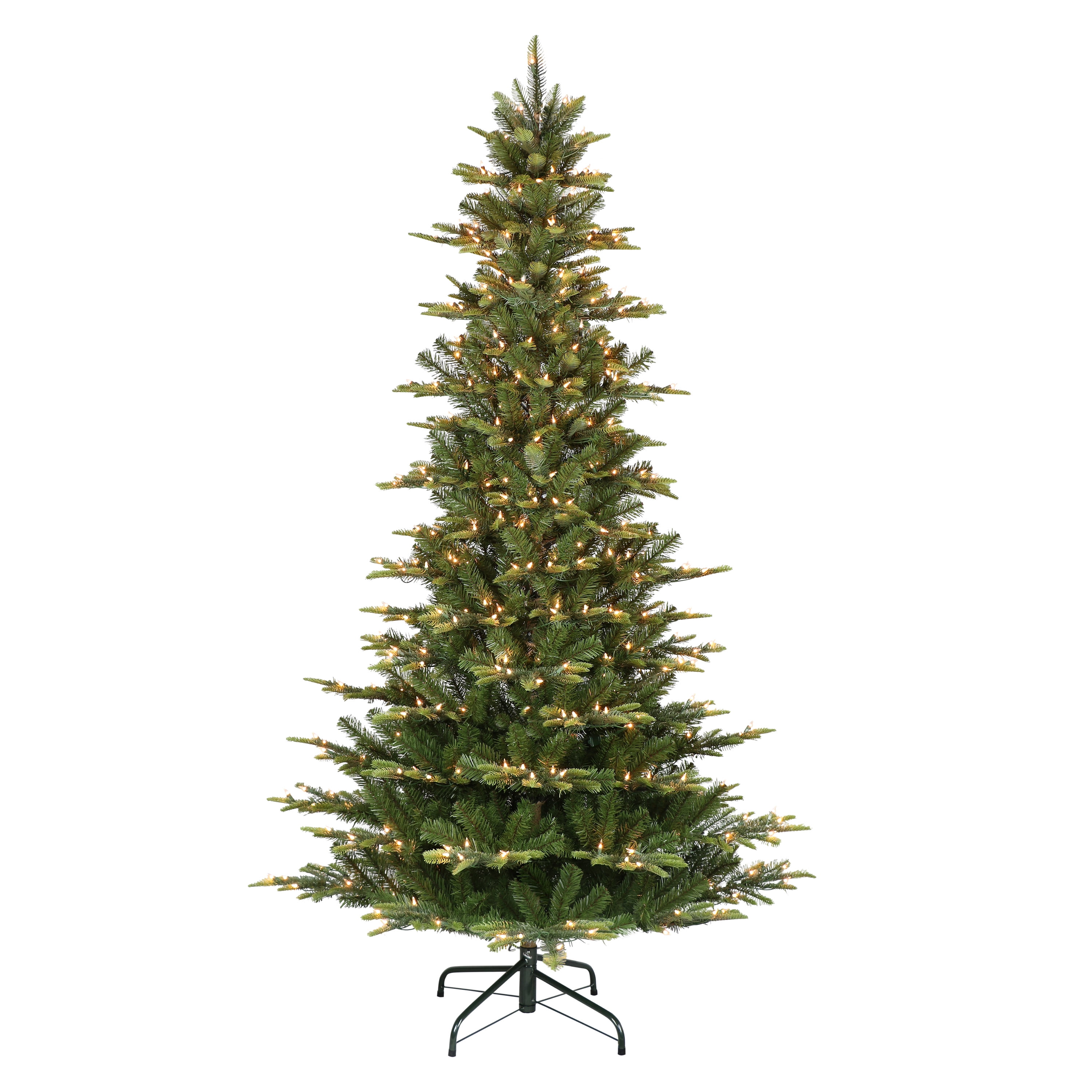 Puleo International 6.5 ft. Pre-Lit Slim Aspen Fir Artificial Christmas ...