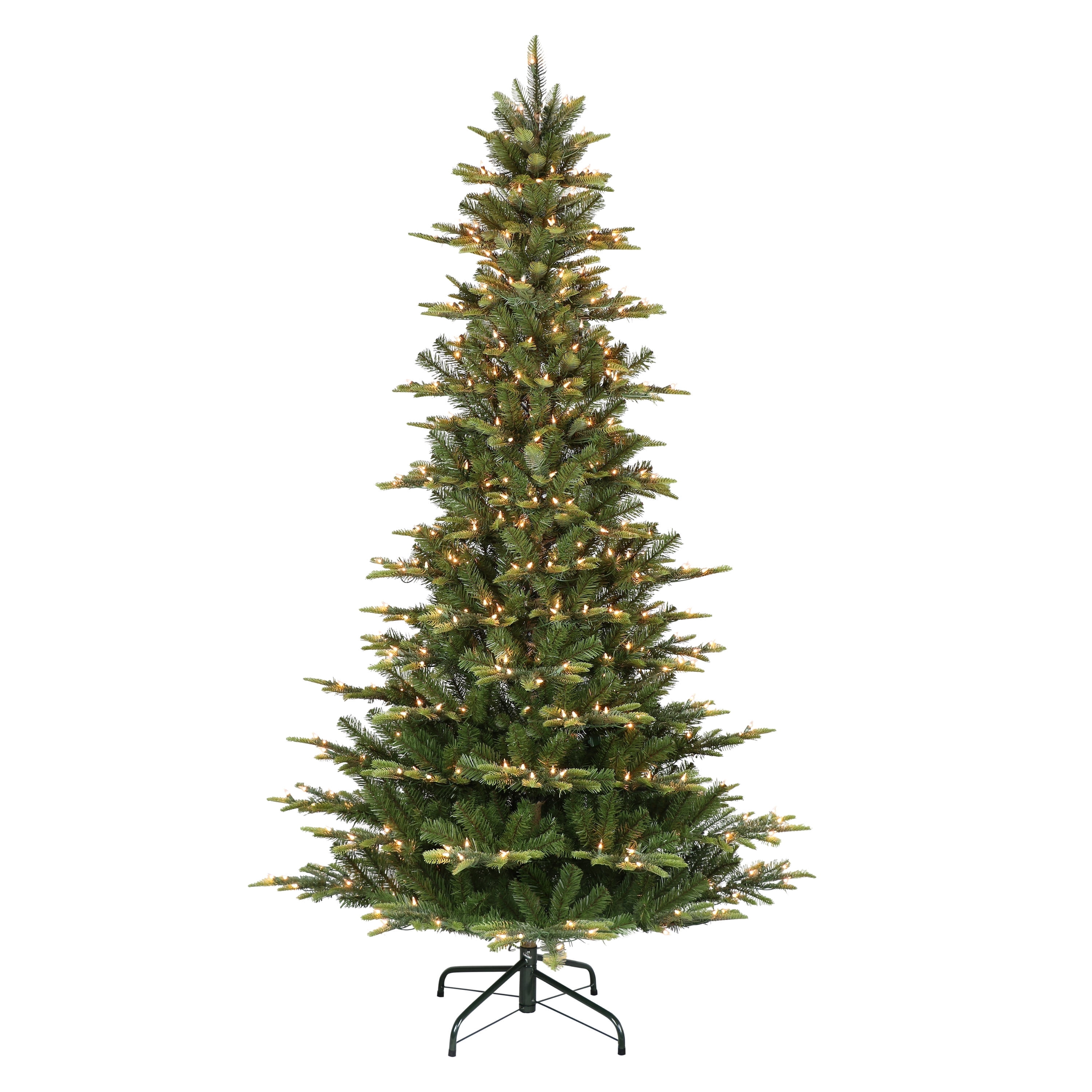 Puleo 7.5ft Pre-Lit Slim Aspen Fir Tree with 450 Clear Lights ...