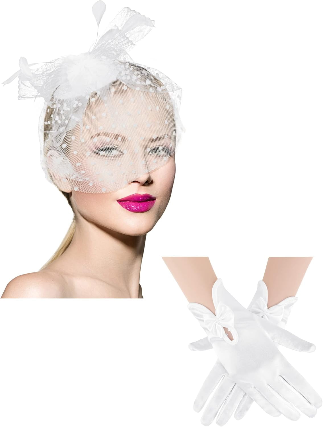 PuliPuqi 50s Fascinator Hat for Women Funeral Veil Hat Pillbox Cocktail Tea Party Headpiece and ...