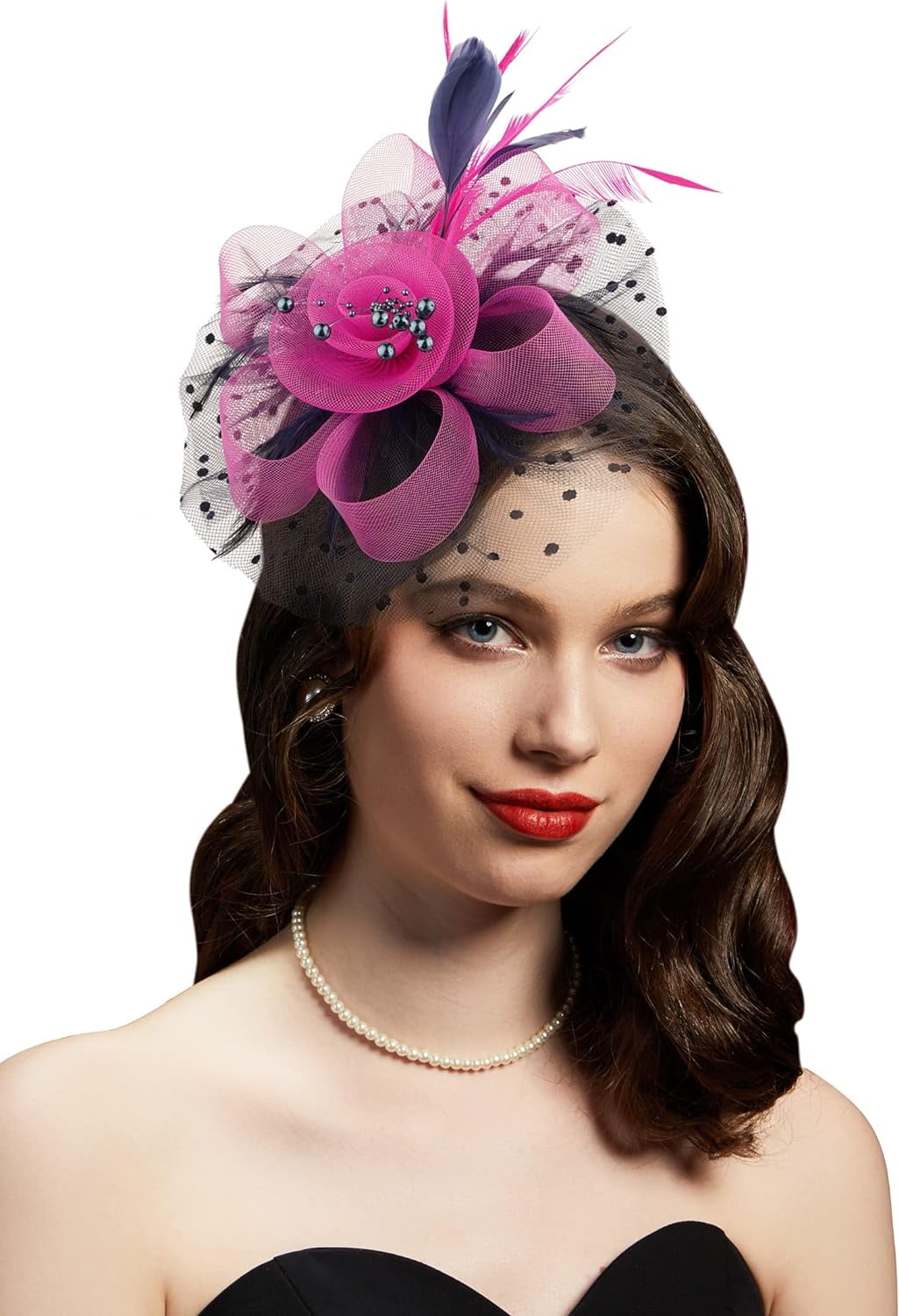 PuliPuqi Derby for Women High Tea Party Hat Wedding Cocktail Flower ...