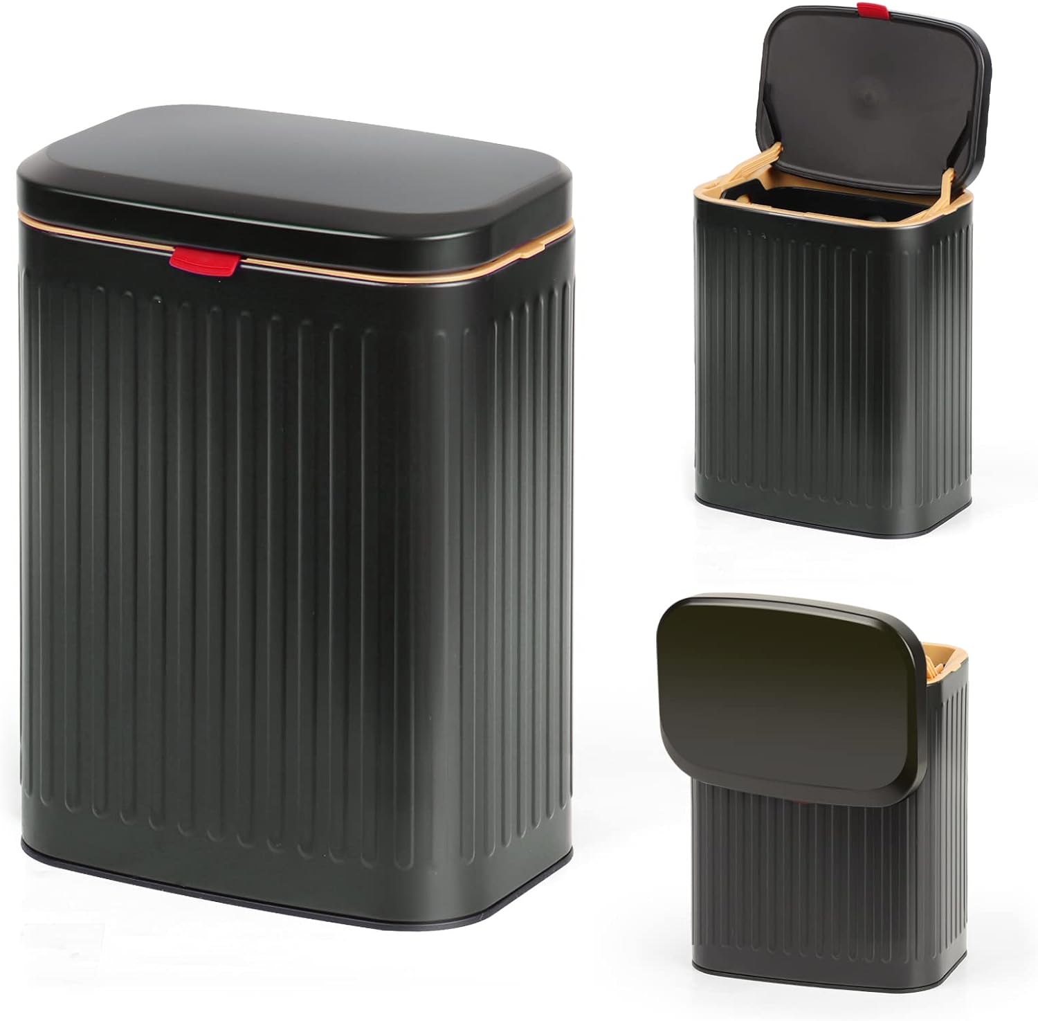 PuliPuqi Hanging Trash Can Compost Bin with Lid for Kitchen Cabinet ...