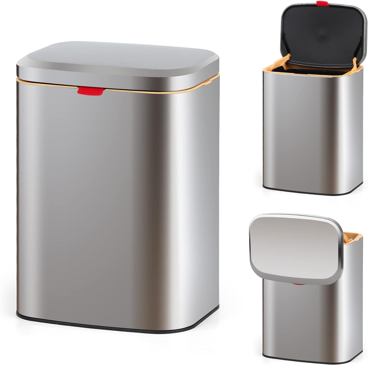 PuliPuqi Hanging Trash Can Compost Bin with Lid for Kitchen Cabinet ...