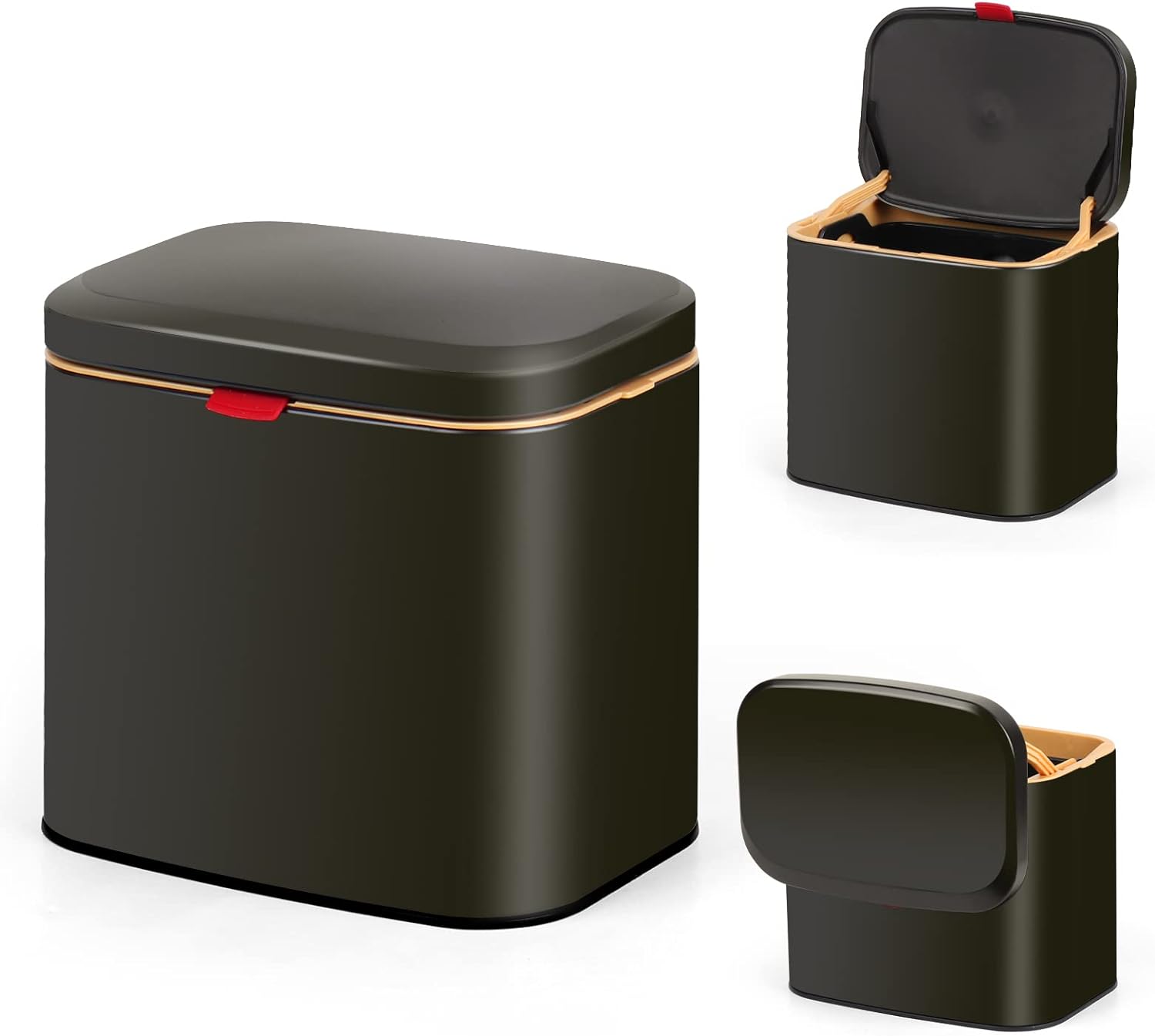 PuliPuqi Hanging Trash Can Compost Bin with Lid for Kitchen Cabinet ...