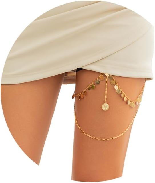 PuliPuqi PuliPuqied Thigh Chains Jewelry,Bikini Elastic Tassel Leg Thigh Chain,Summer Beach Body ...