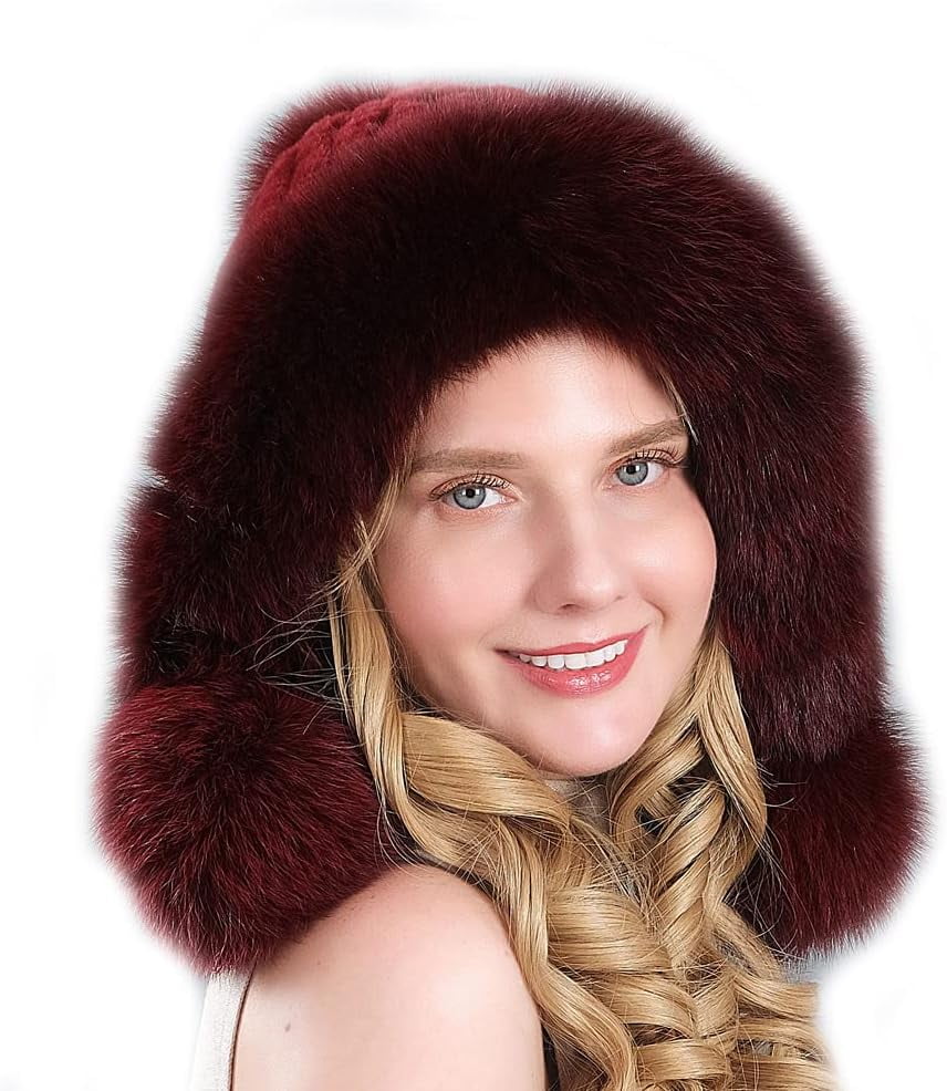 PuliPuqi Women Windproof Faux Fur Cossack Bomber Hat Thick Headgear ...