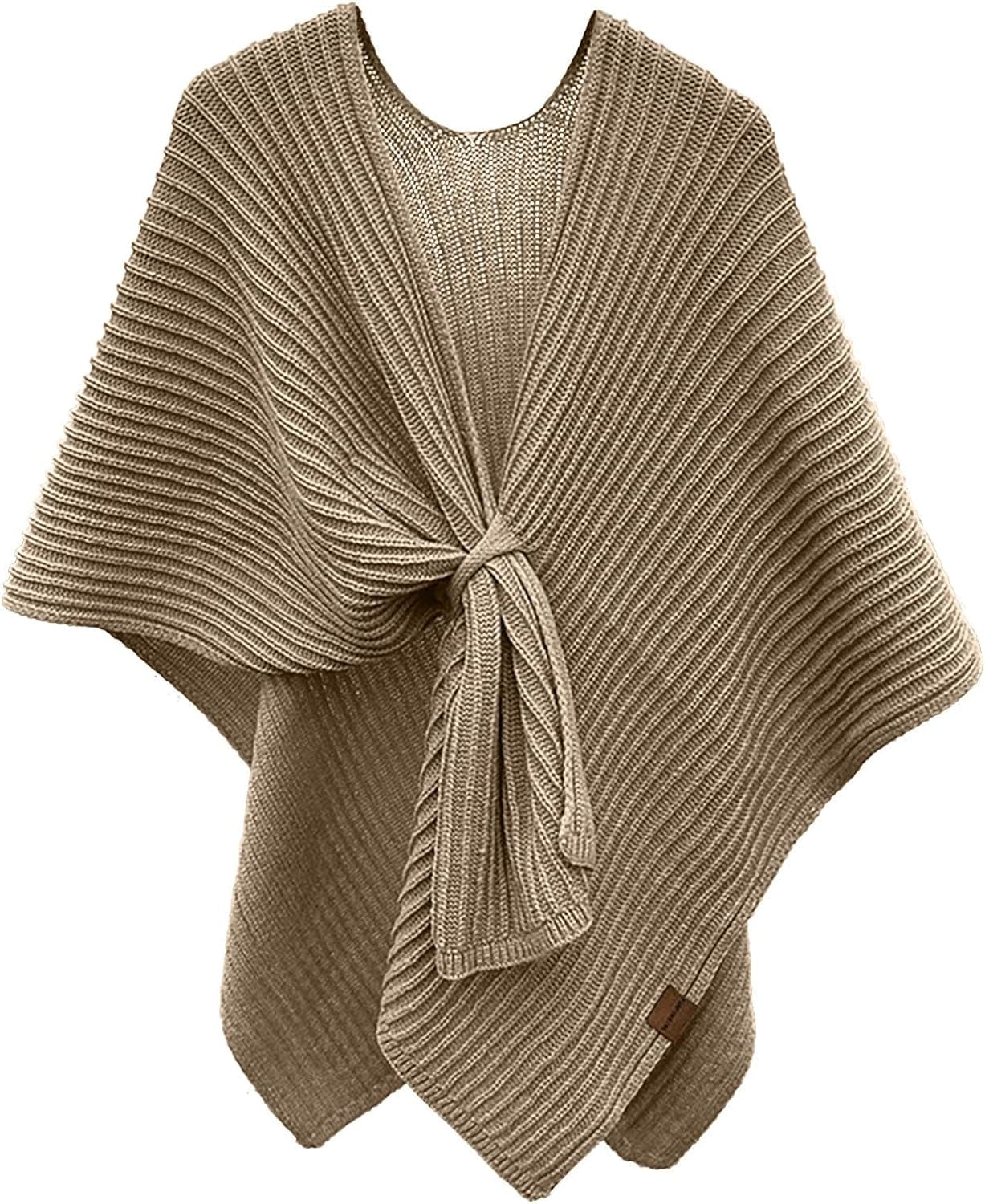 PuliPuqi Women's Elegant Shawl Wrap - Cross Front Poncho Cape - Wrap Topper Knitted Cardigans ...