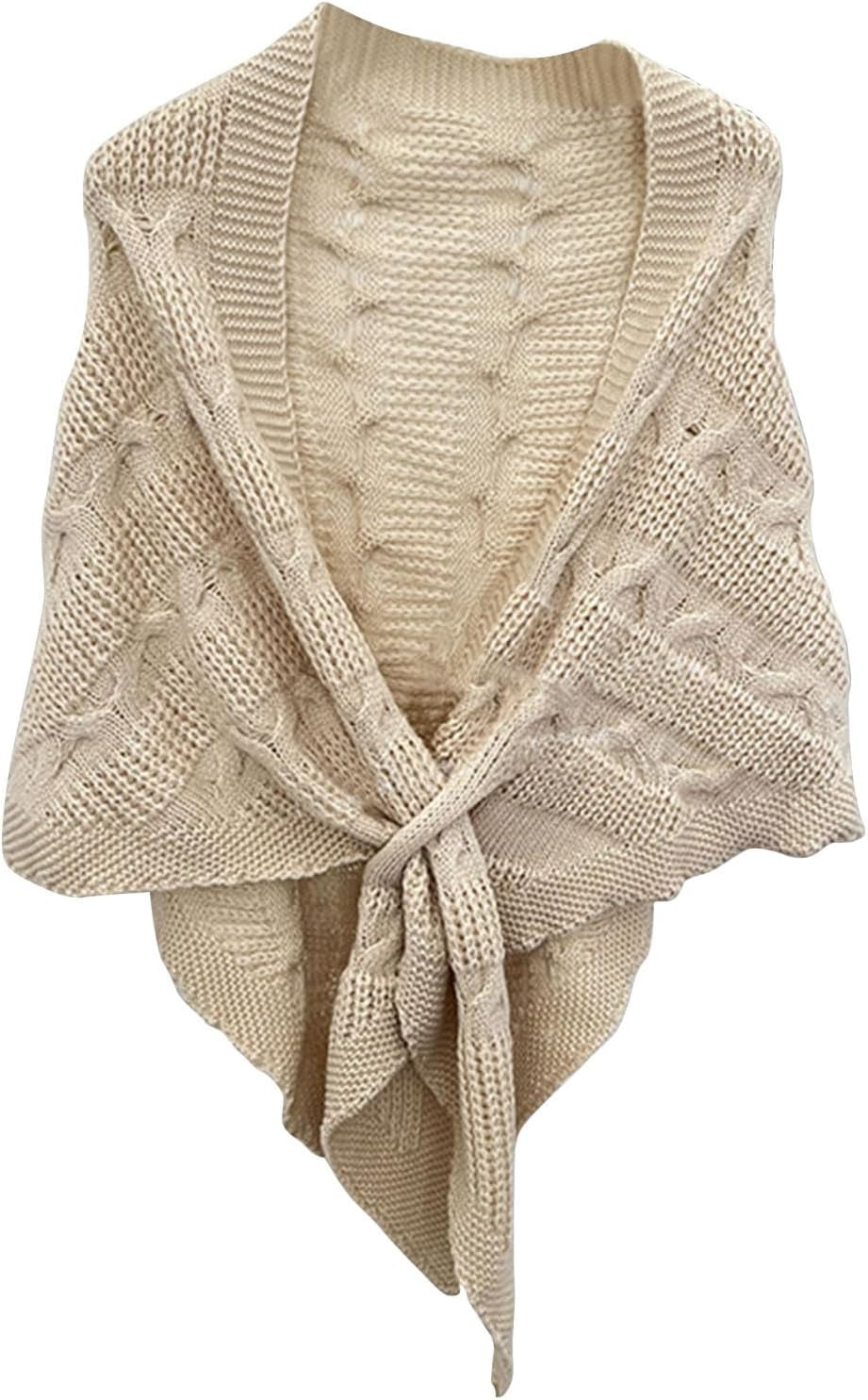 PuliPuqi Women's Elegant Shawl Wrap - Cross Front Solid Color Poncho ...