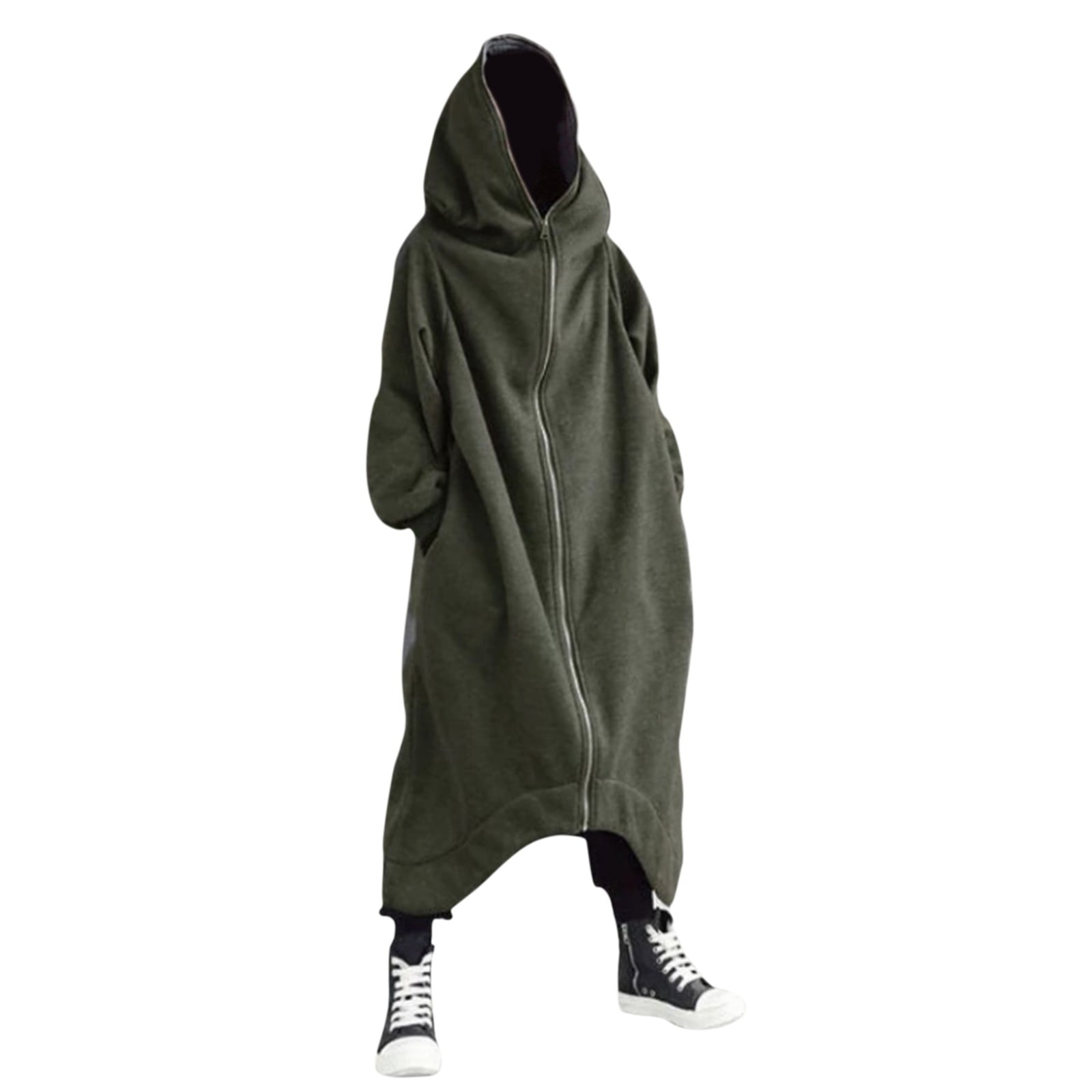 Puliio Men's Oversize Hoodies Solid Color Personality Dark Style Full ...