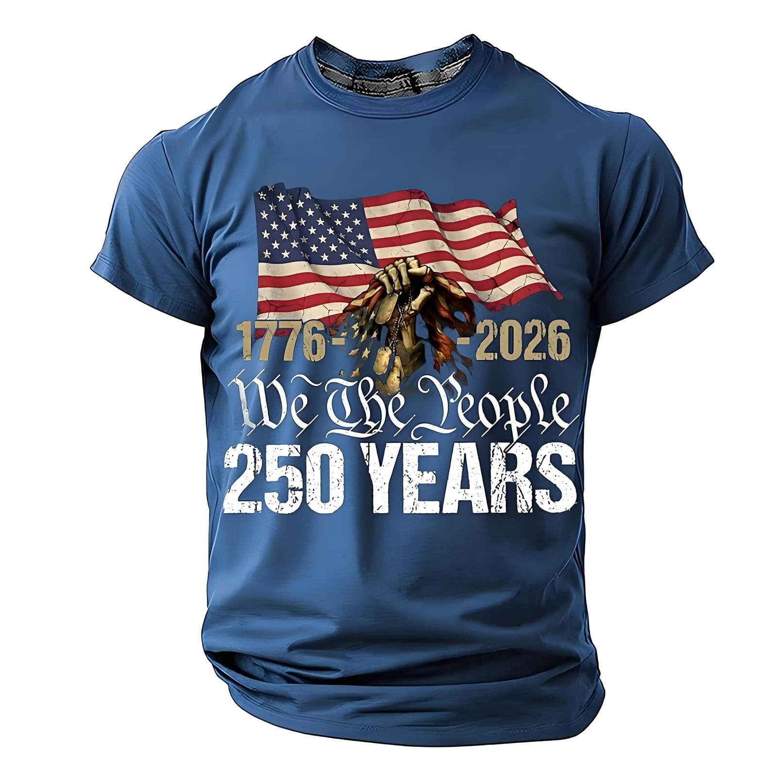 Puliio Mens Usa 250Th Anniversary T-Shirt Celebrating 1776-2026 ...