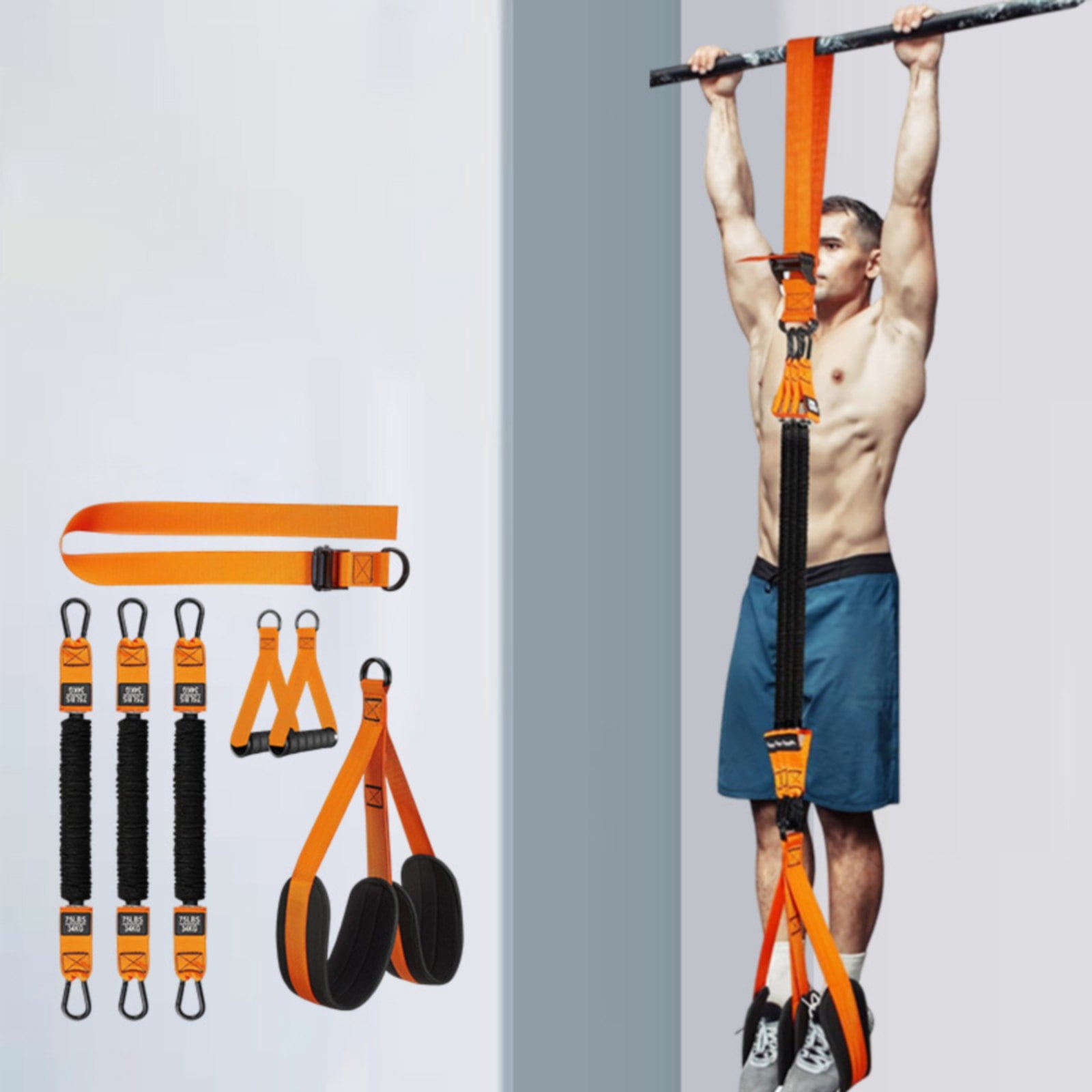 Pull Up Assistance Bands with Adjustable Foot Support, Resistance Bands ...