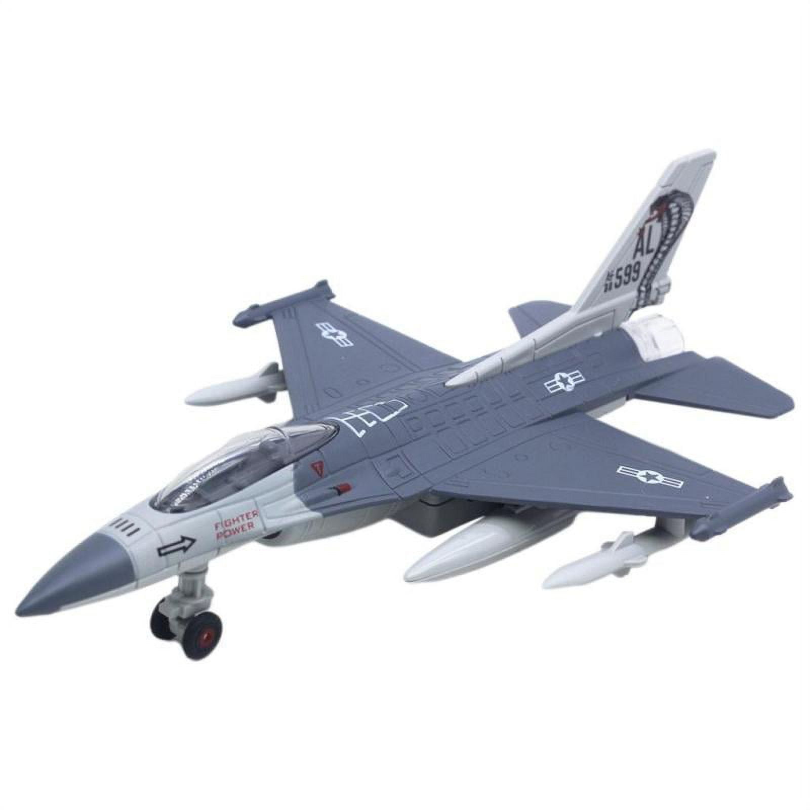Pull Back Airplane Toy Set Metal Themed Fighter Aircraft with Light and ...