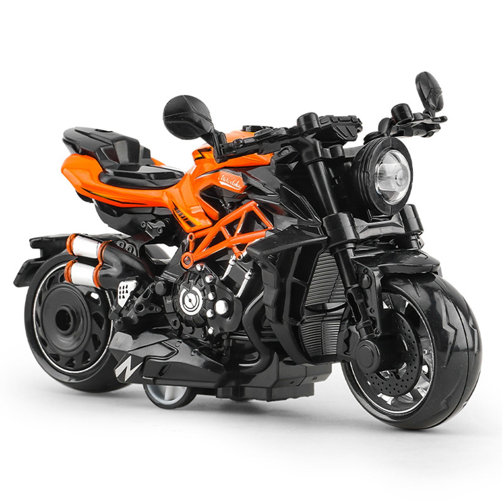 Pull Back Alloy Motorcycle Toy – Realistic Die Cast Friction Powered ...