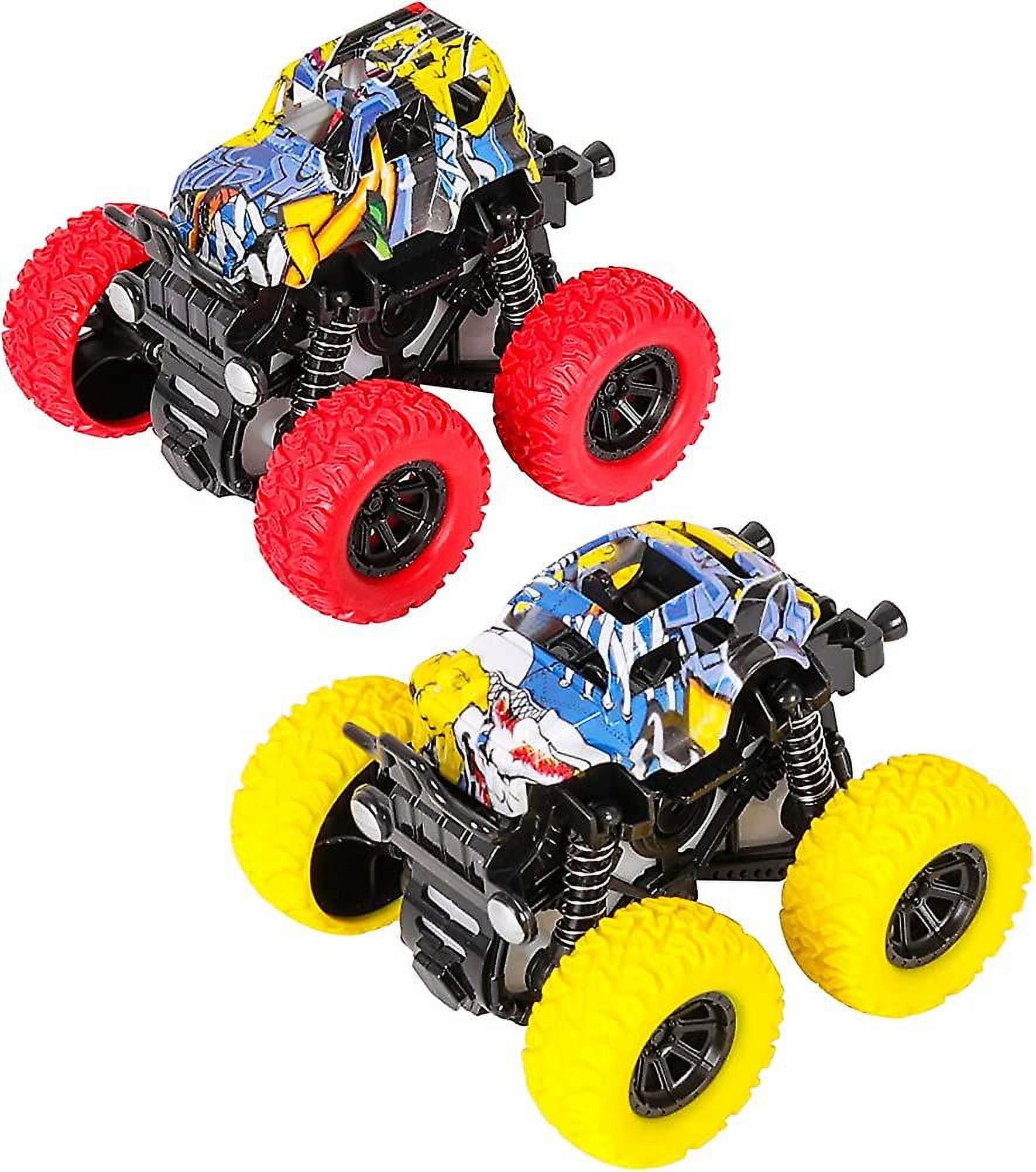 Pull Back Car. Monster Truck Toy Friction Powered Cars 360 Degree ...