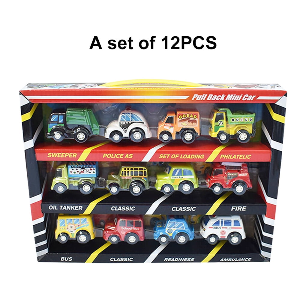 Pull Back Cars, Up Grade 8 Pack Kids Die-cast Toy Vehicles Friction ...