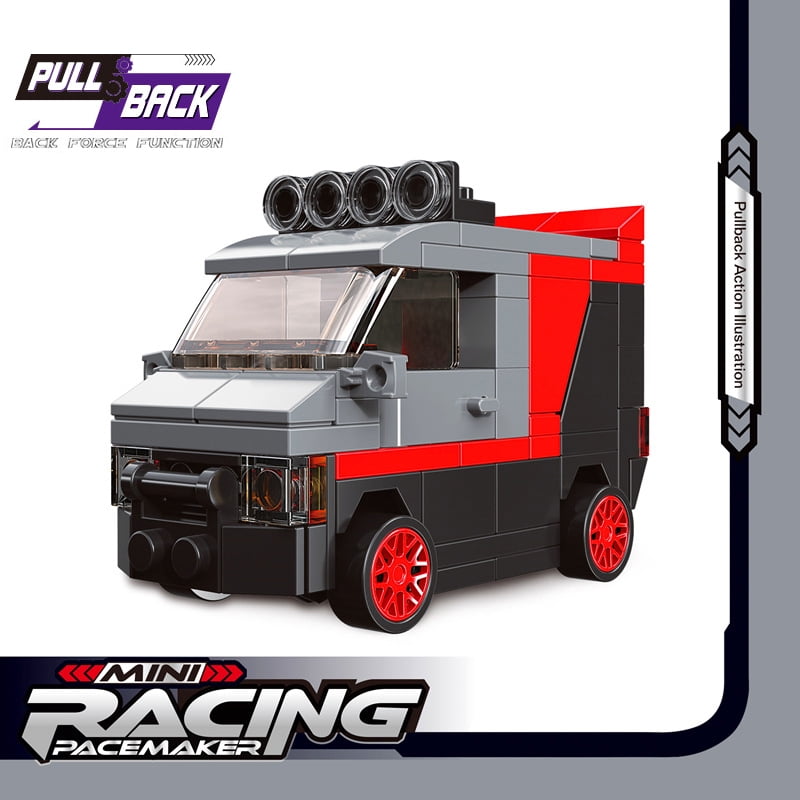 Pull Back Model Car Building Block Fire Truck City Racing Engineering ...