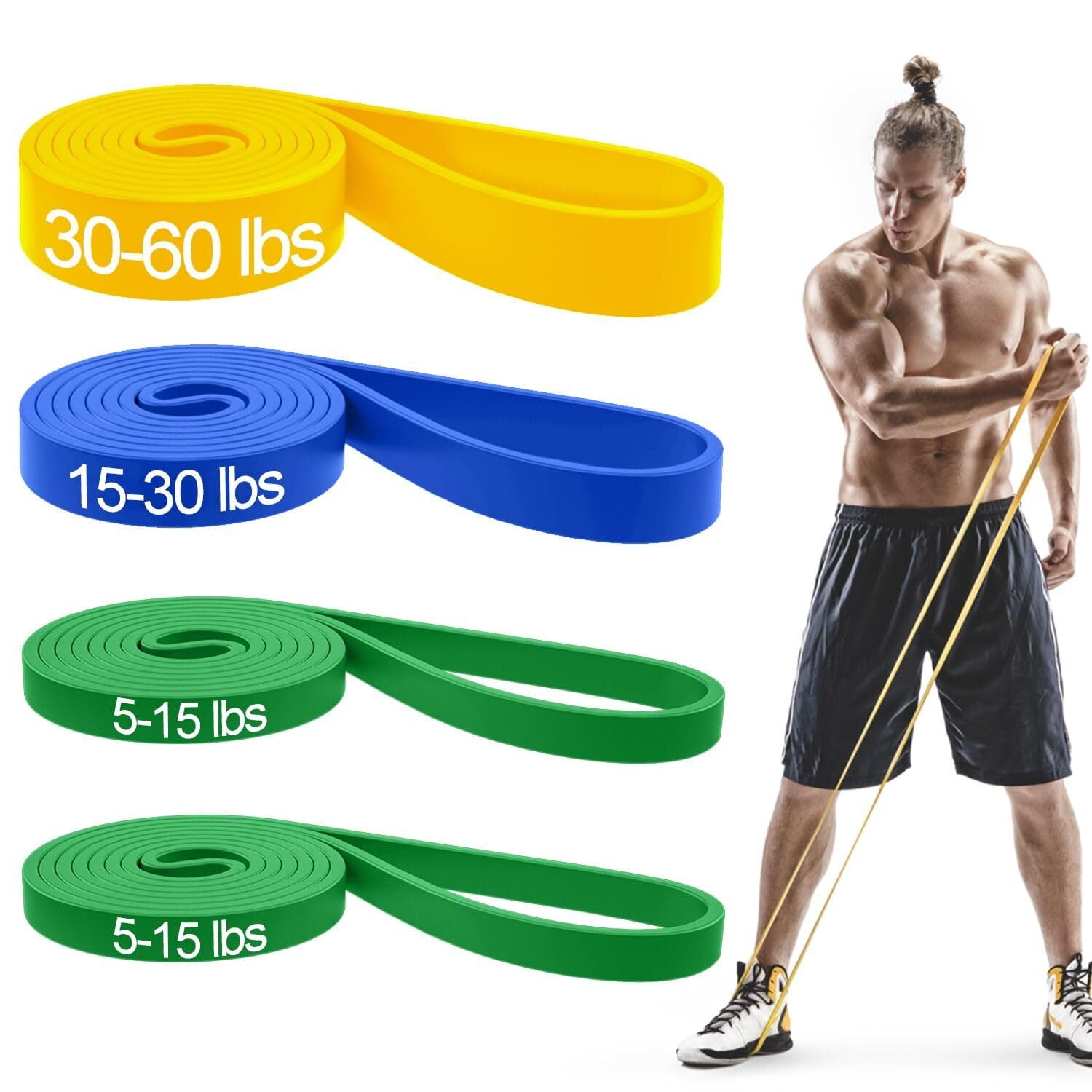 Pull Up Bands, Resistance Bands, Pull Up Assistance Bands Set for Men ...