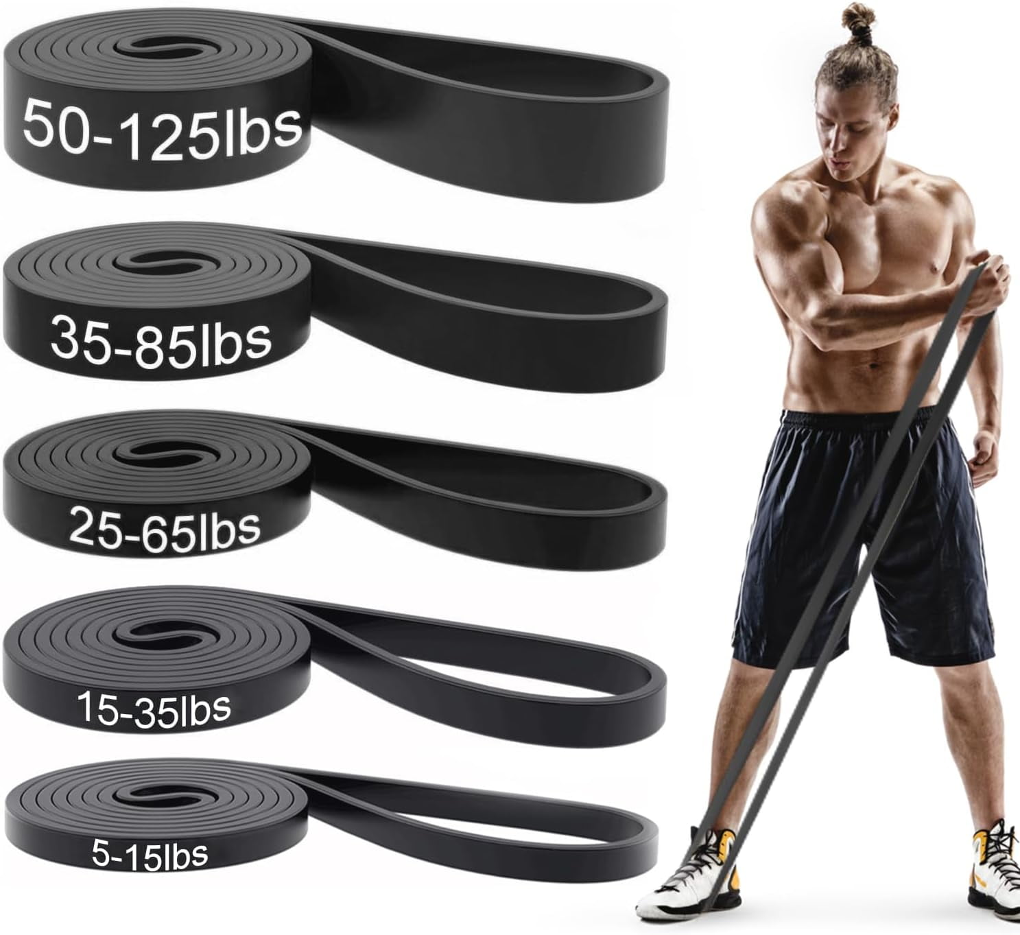 Pull Up Bands, Resistance Bands, Pull Up Assistance Bands Set for Men ...